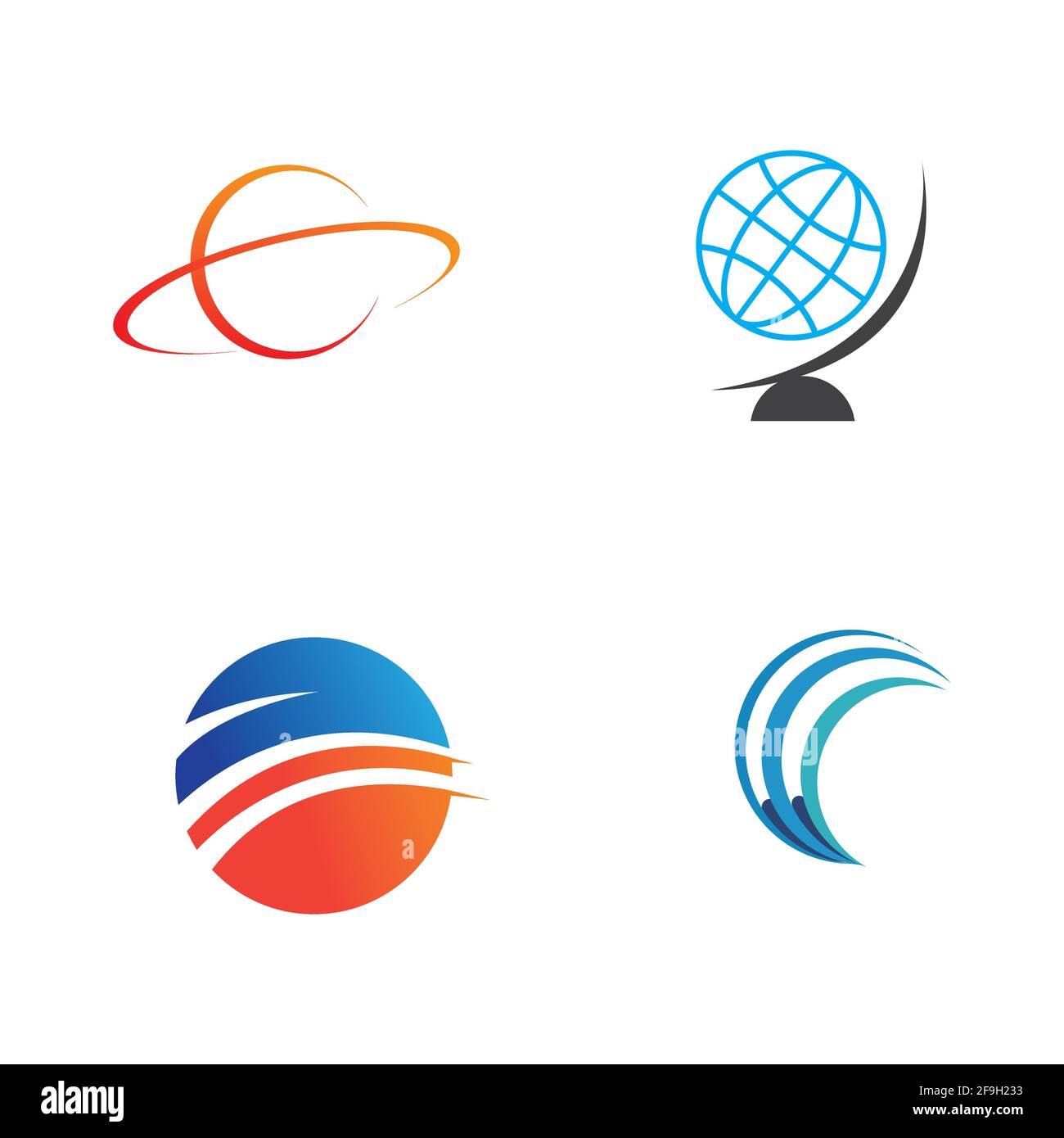 creative global vector logo set illustration design template Stock ...