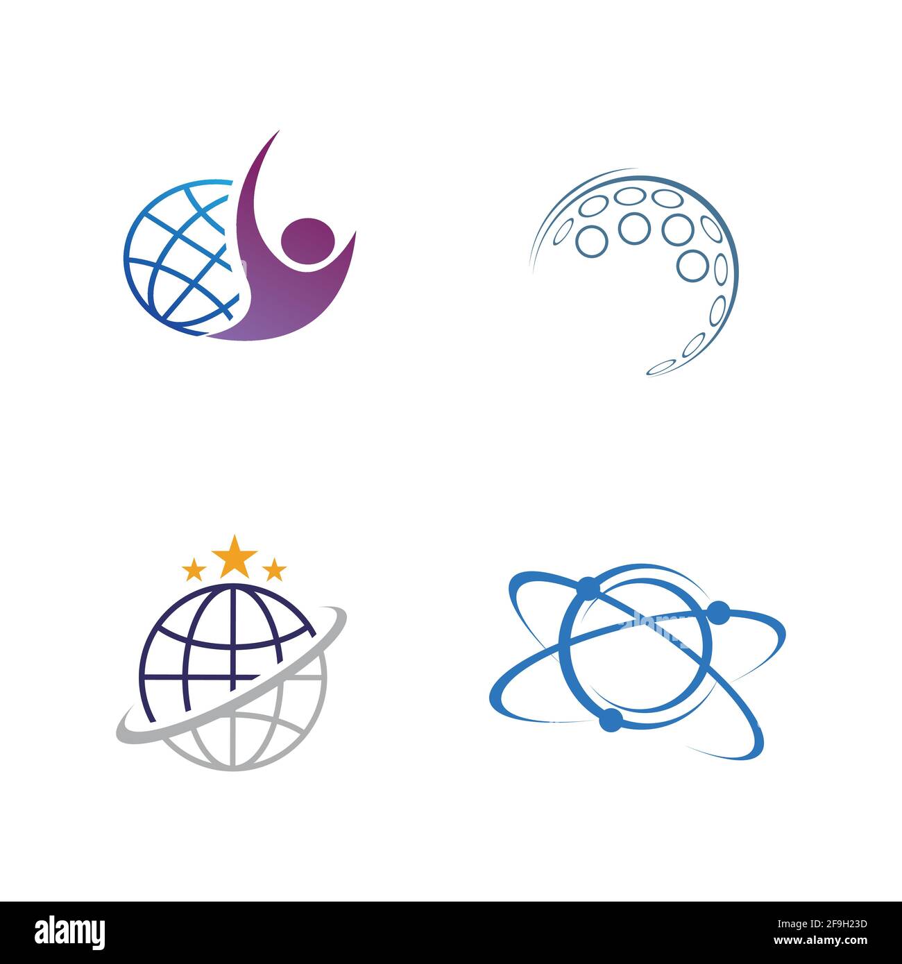 creative global vector logo set illustration design template Stock ...