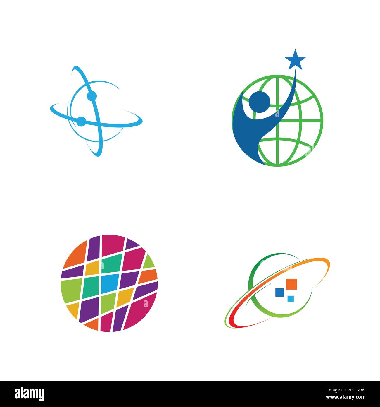 creative global vector logo set illustration design template Stock ...