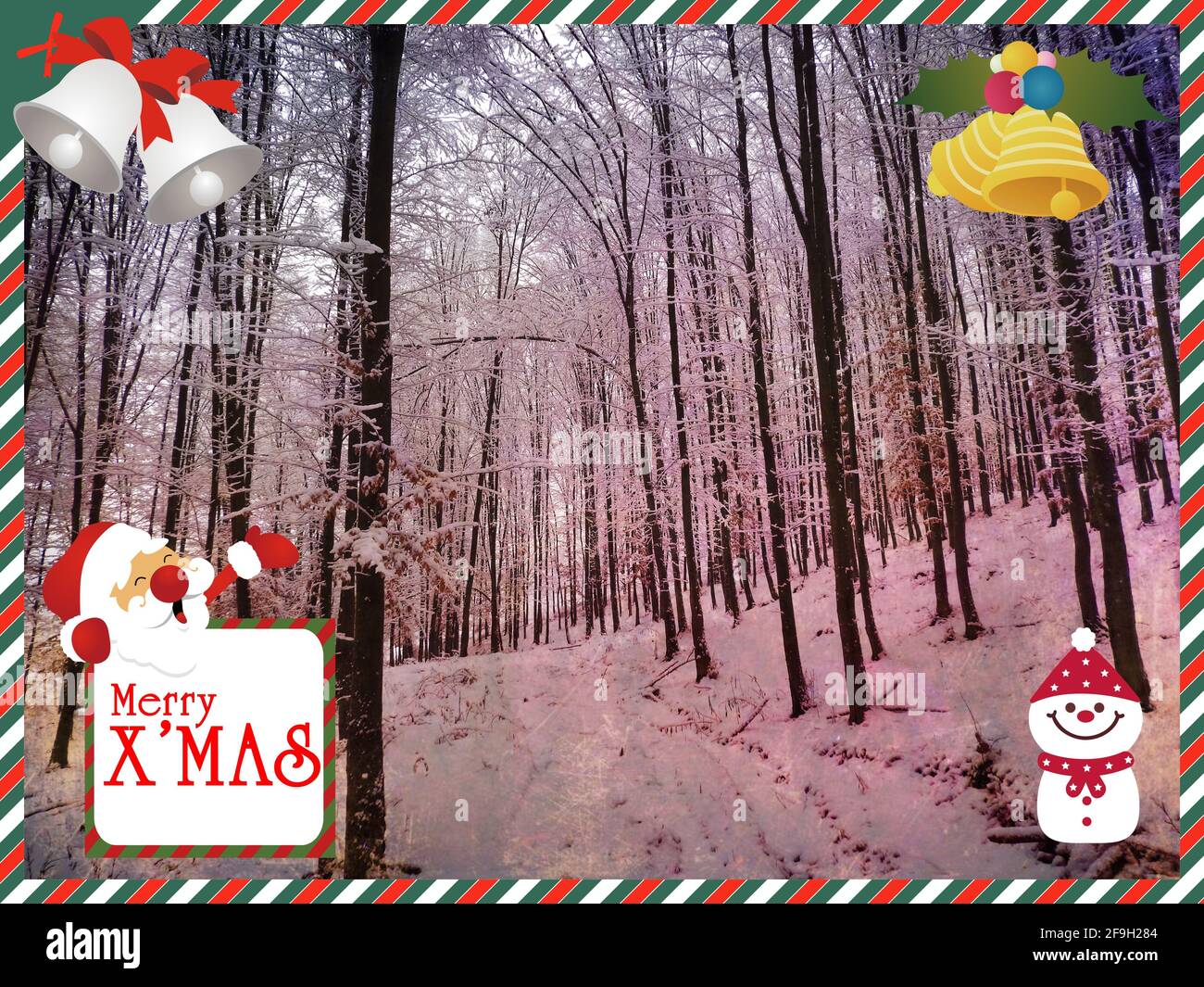 Christmas trees border frame hi-res stock photography and images - Alamy