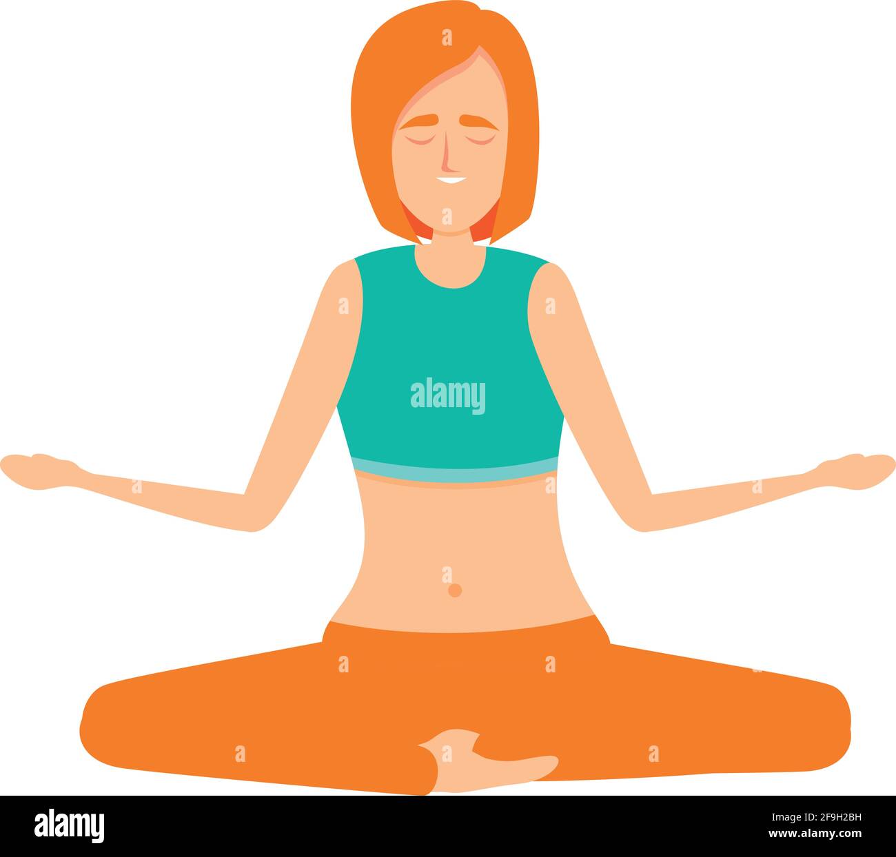 Girl meditation icon. Cartoon of Girl meditation vector icon for web ...