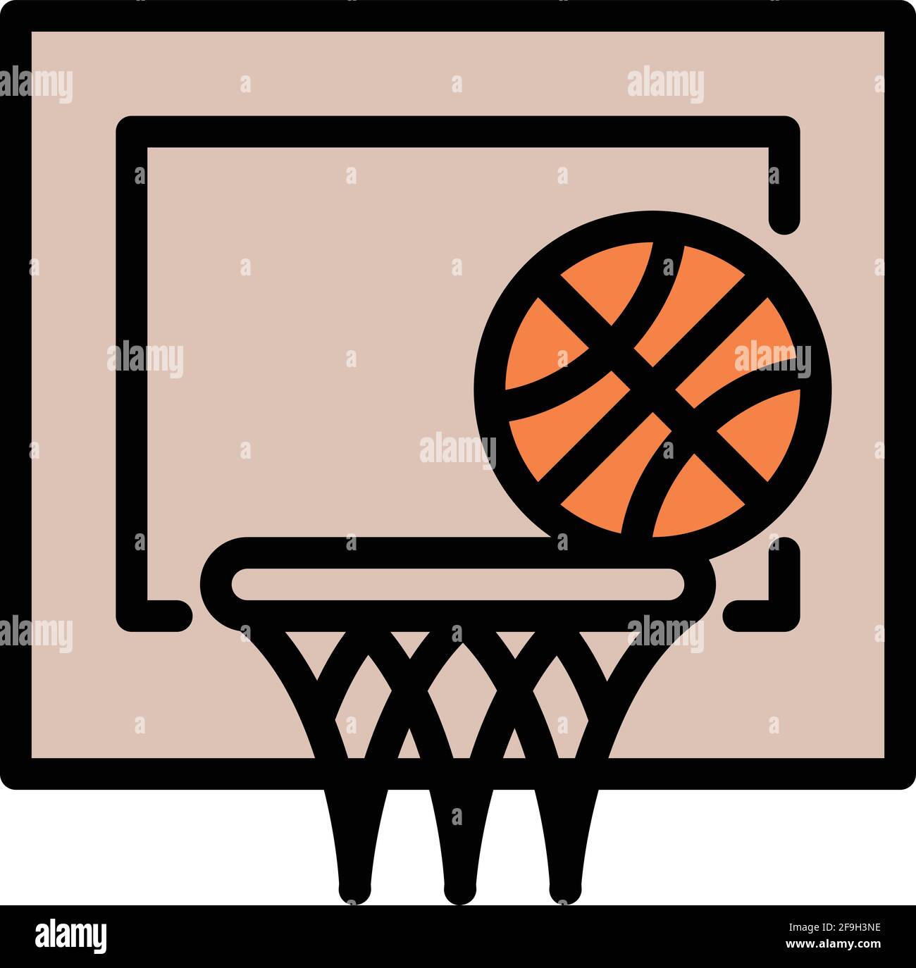 Basketball throw goal icon. Outline Basketball throw goal vector icon ...