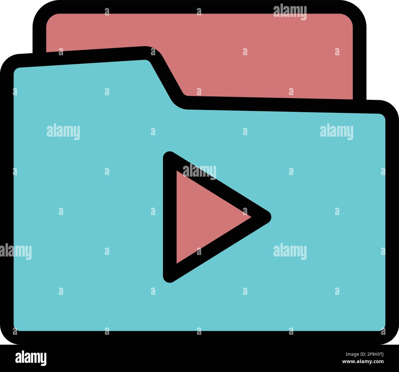 Video folder icon. Outline Video folder vector icon for web design ...