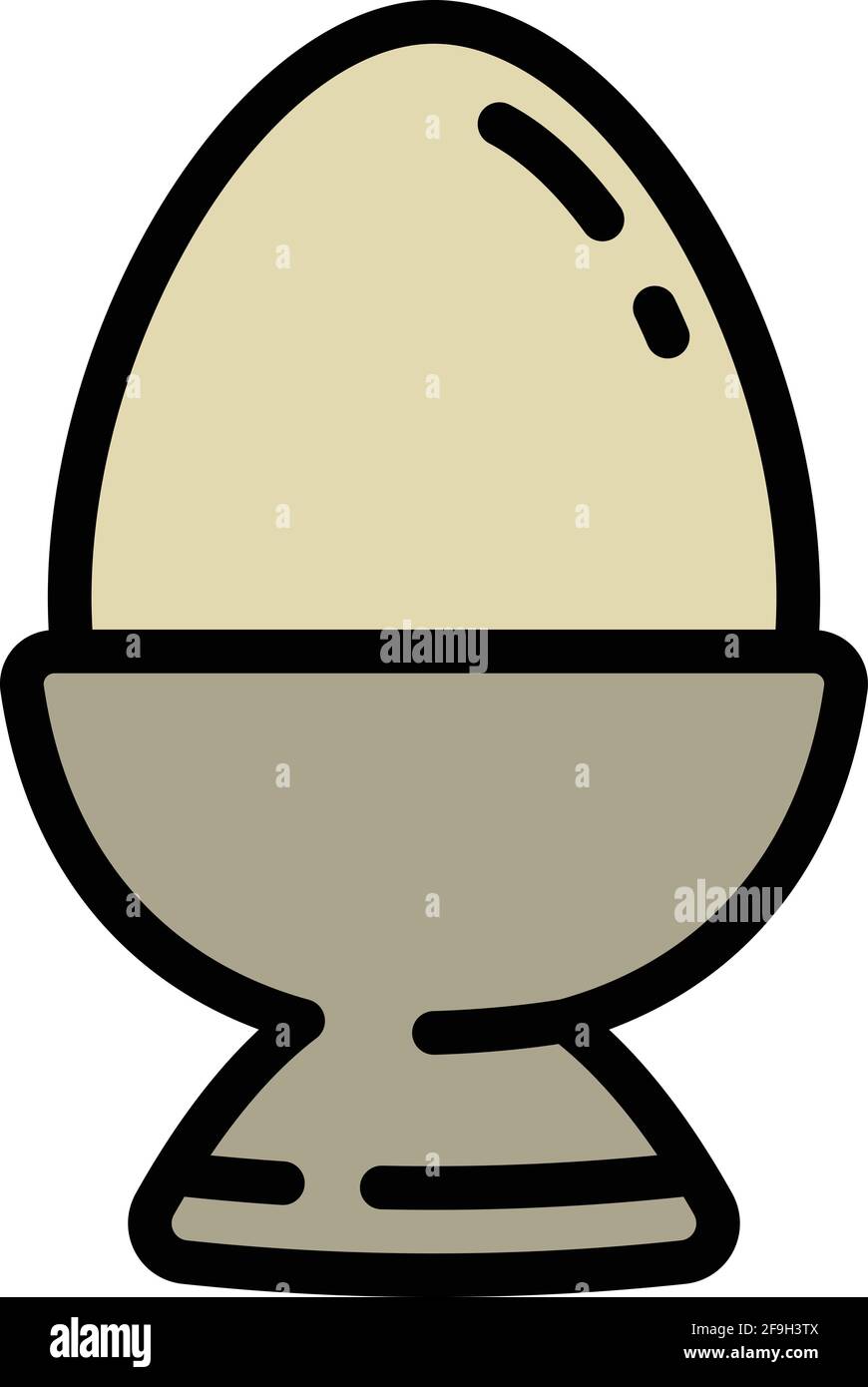 Breakfast boiled egg icon. Outline Breakfast boiled egg vector icon for web design isolated on ...