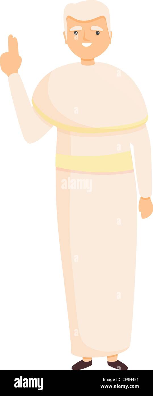 Priest white clothes icon. Cartoon of Priest white clothes vector icon ...