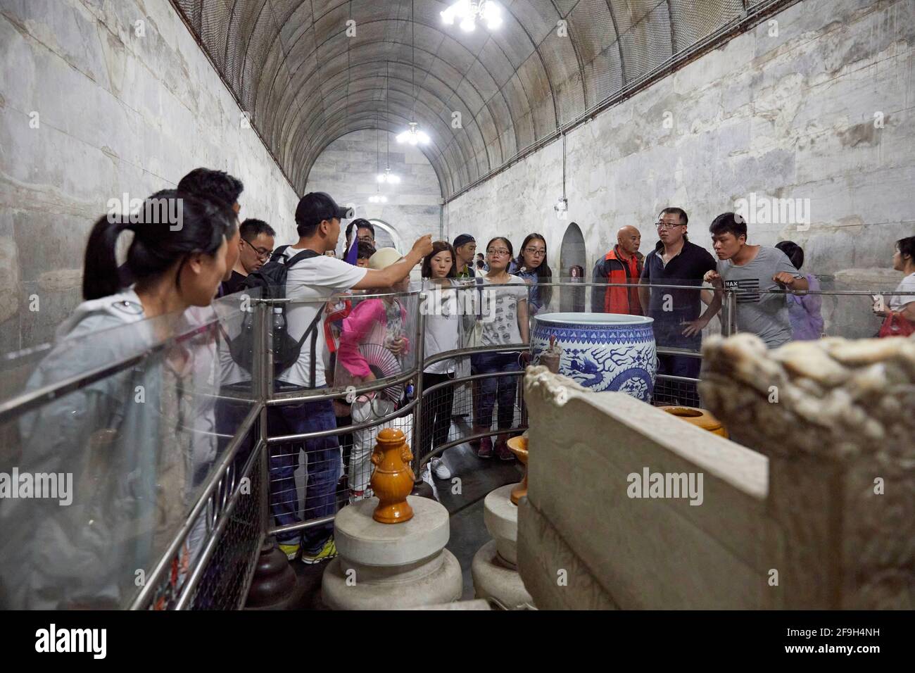 Tourists at Zhaoling Tomb Ming Dynasty in Beijing UNESCO World Heritage ...