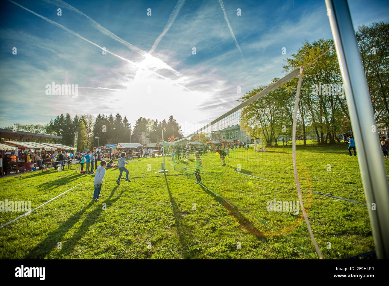 Happy kids playing on social event on sunny afternoon Stock Photo - Alamy