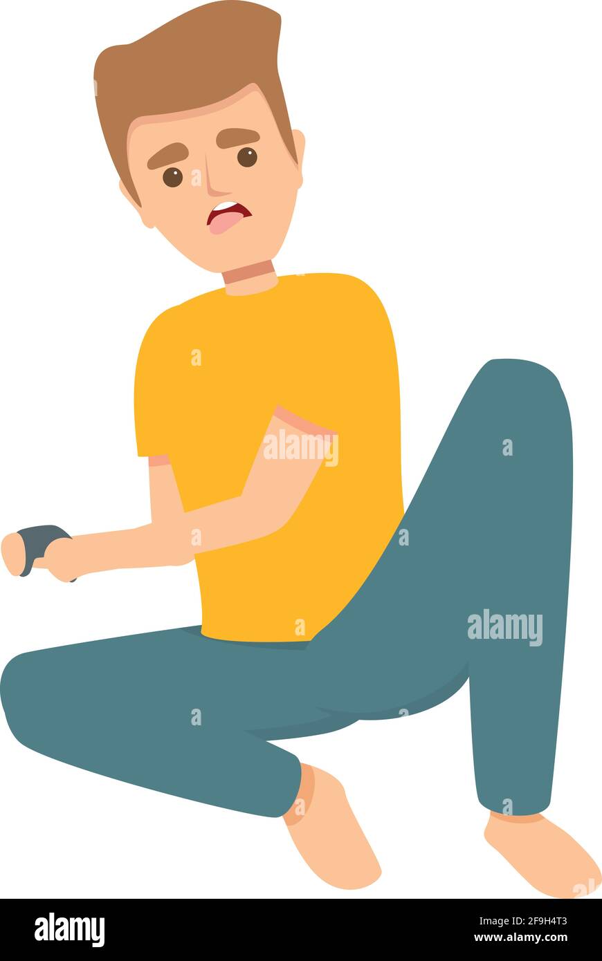 Scared boy play videogame icon. Cartoon of Scared boy play videogame ...