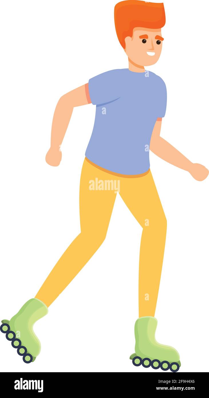 Boy fun rollerblading icon. Cartoon of Boy fun rollerblading vector ...