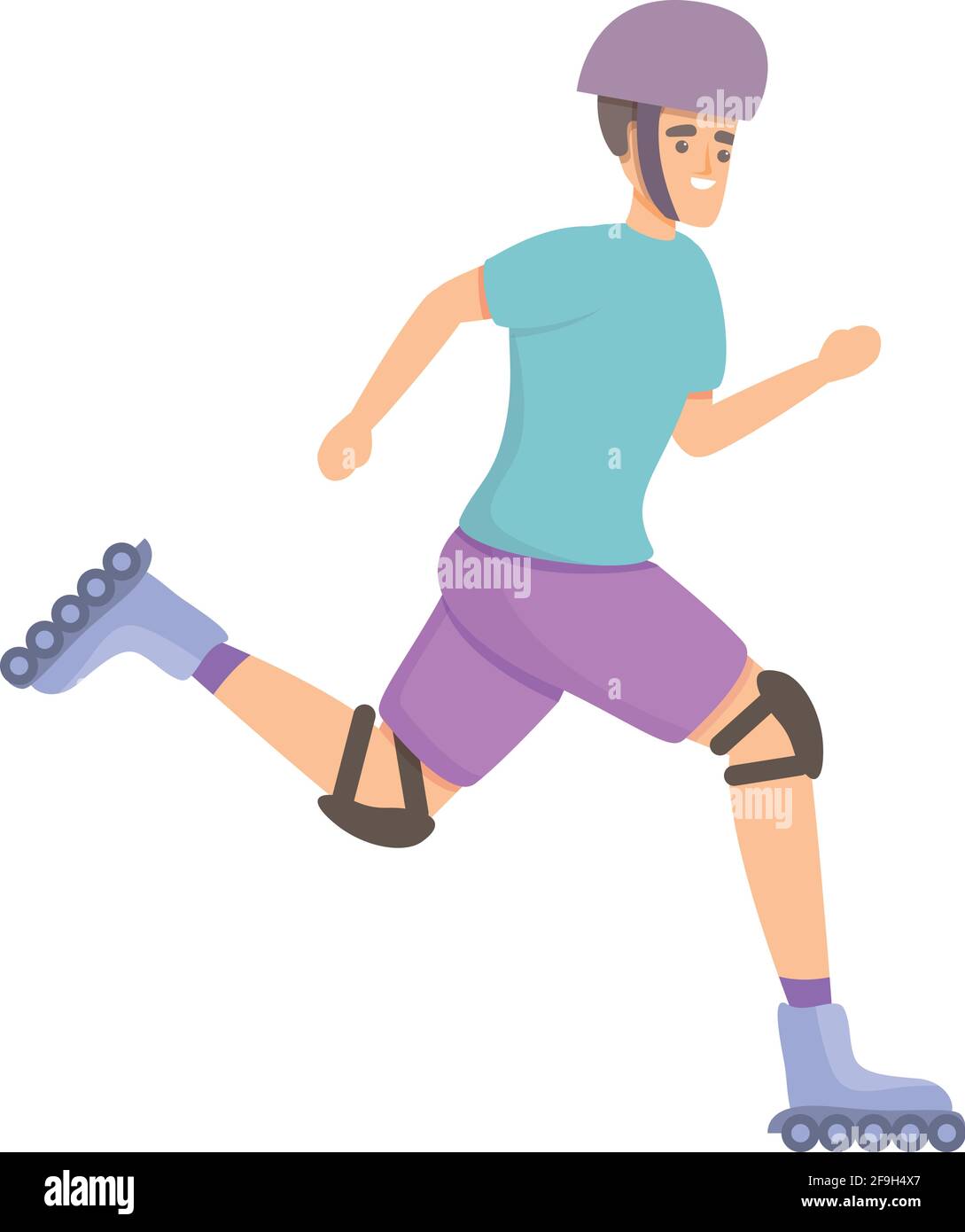 Boy fast rollerblading icon. Cartoon of Boy fast rollerblading vector ...