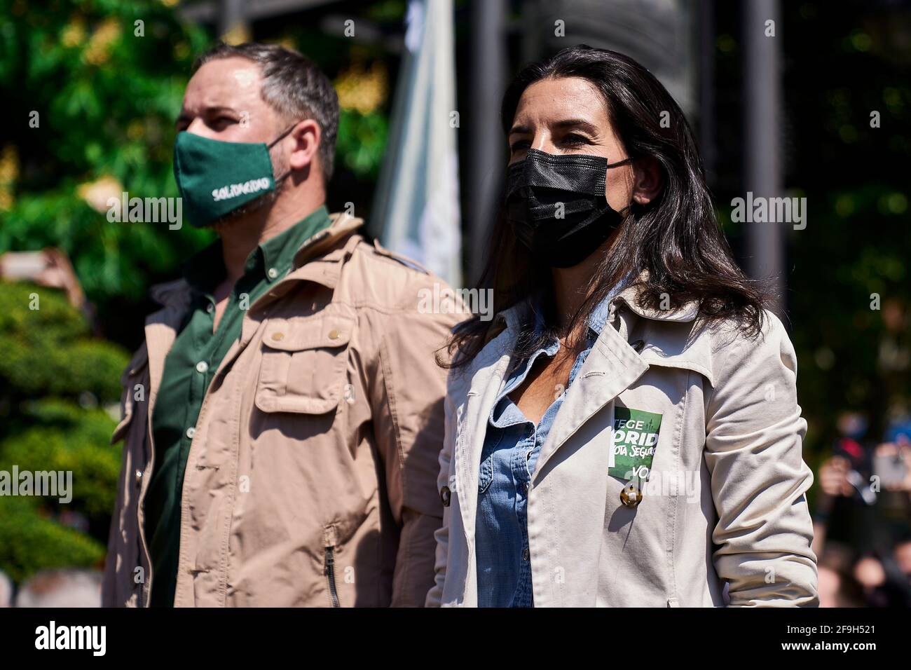 Madrid, Spain. 18 April, 2021: Rocio Monasterio and Santiago Abascal ...