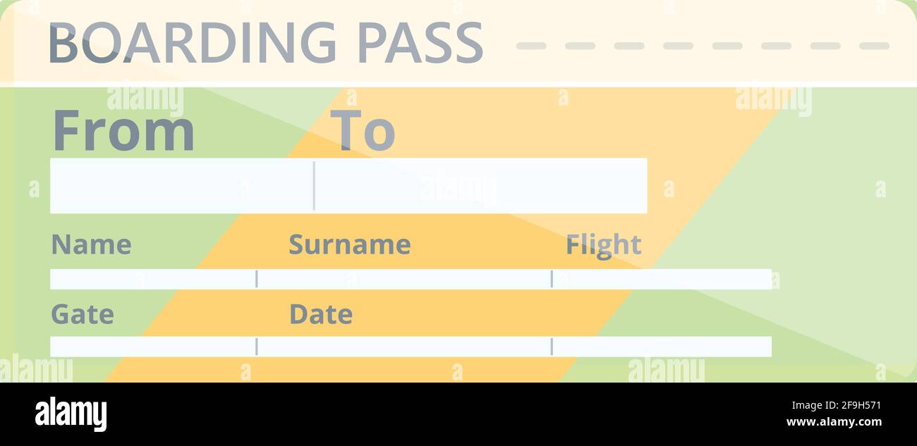 Travel boarding pass icon. Cartoon of Travel boarding pass vector icon ...