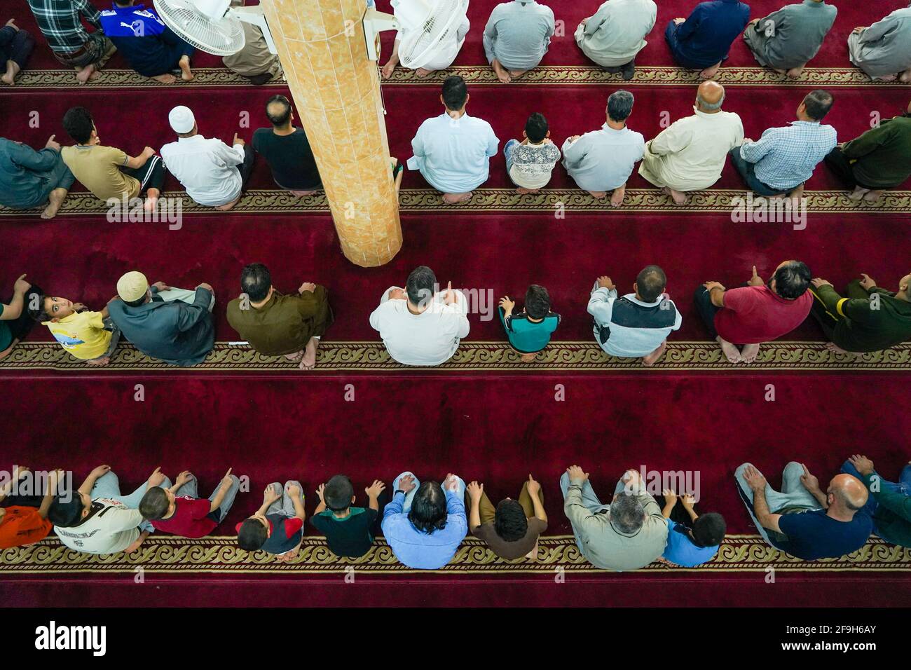 Muslims perform Tarawih prayers at the Sheikh Muhammad Al-Melhem Mosque ...