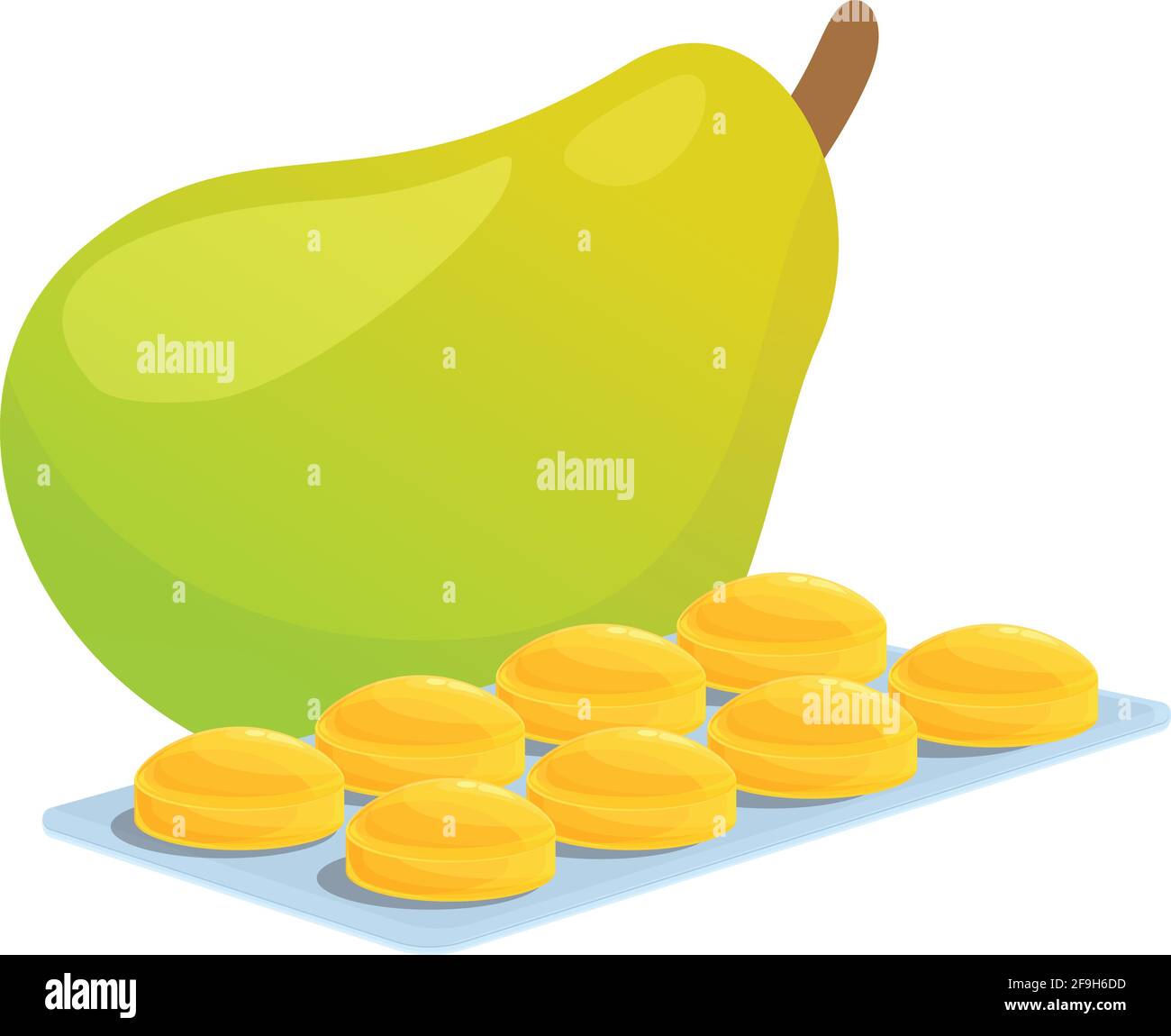 Pear cough drops icon. Cartoon of Pear cough drops vector icon for web ...