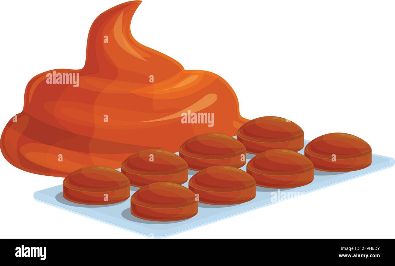 Chocolate cough drops icon. Cartoon of Chocolate cough drops vector ...