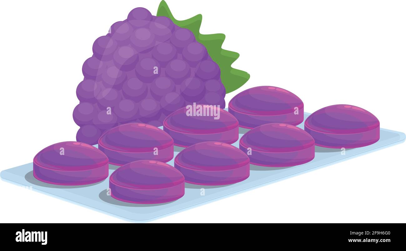 Berry cough drops icon. Cartoon of Berry cough drops vector icon for ...