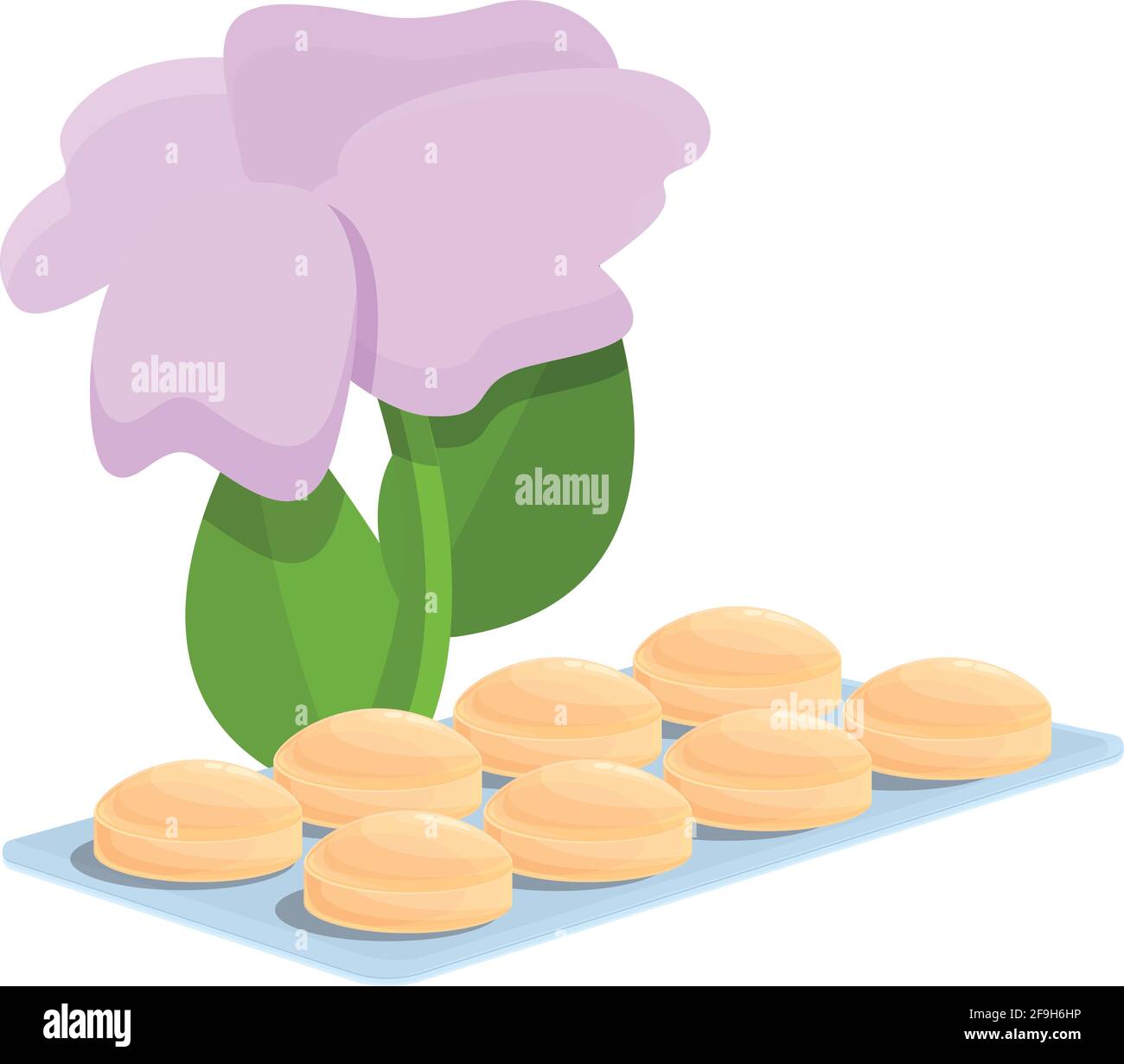 Flower cough drops icon. Cartoon of Flower cough drops vector icon for ...