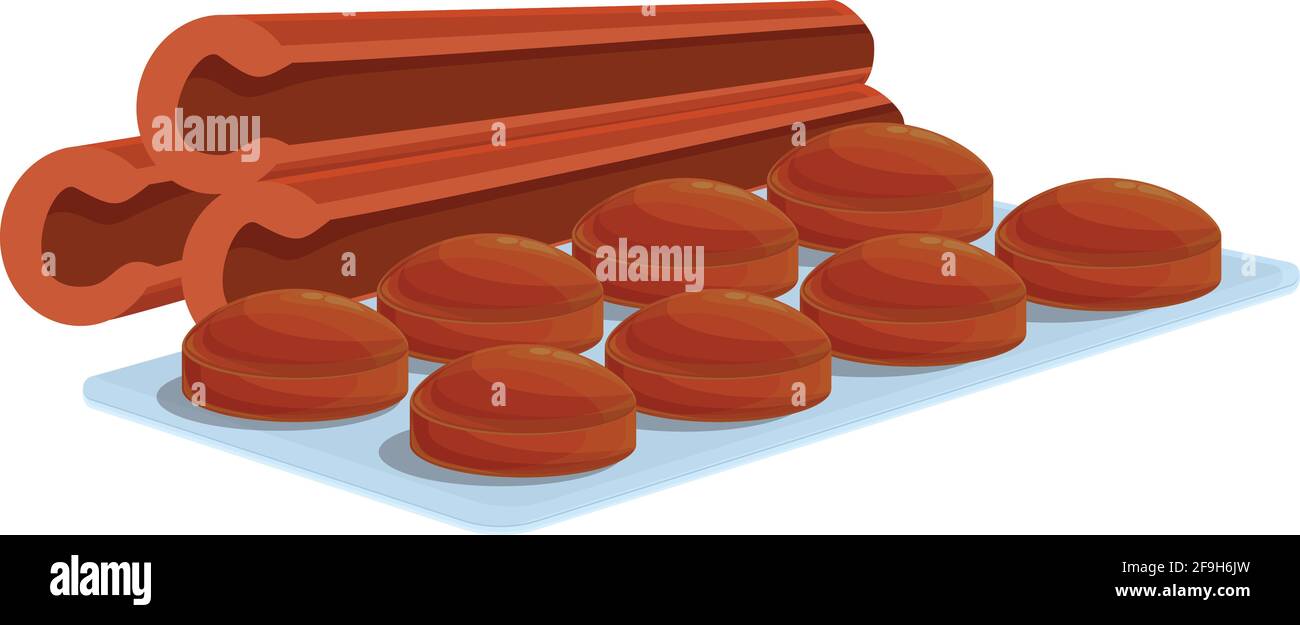 Cinnamon cough drops icon. Cartoon of Cinnamon cough drops vector icon ...