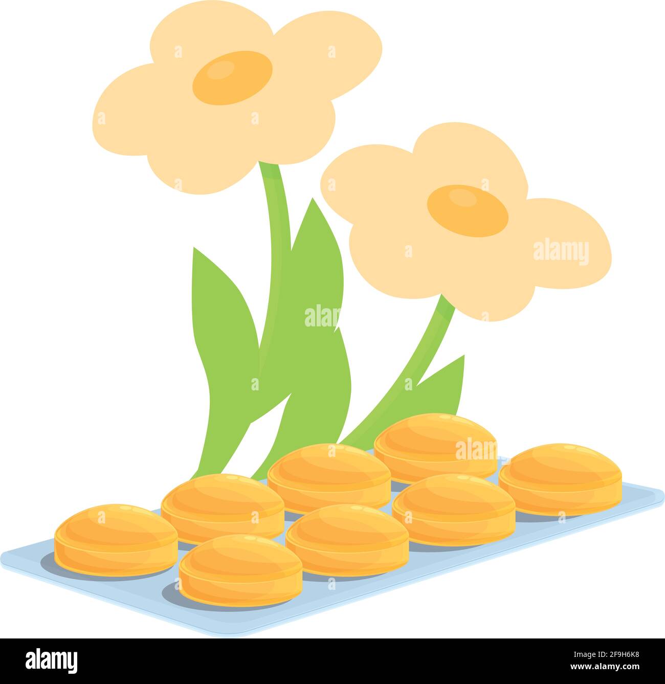 Summer flower cough drops icon. Cartoon of Summer flower cough drops ...
