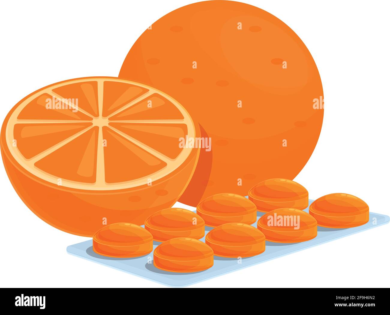 Orange cough drops icon. Cartoon of Orange cough drops vector icon for ...