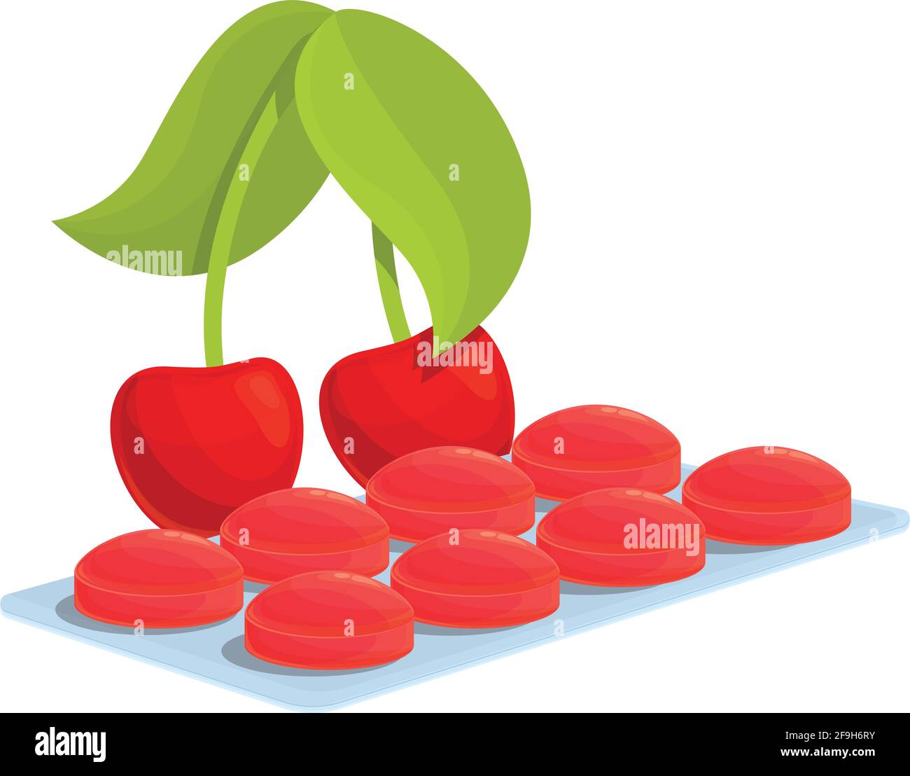 Cherry cough drops icon. Cartoon of Cherry cough drops vector icon for ...