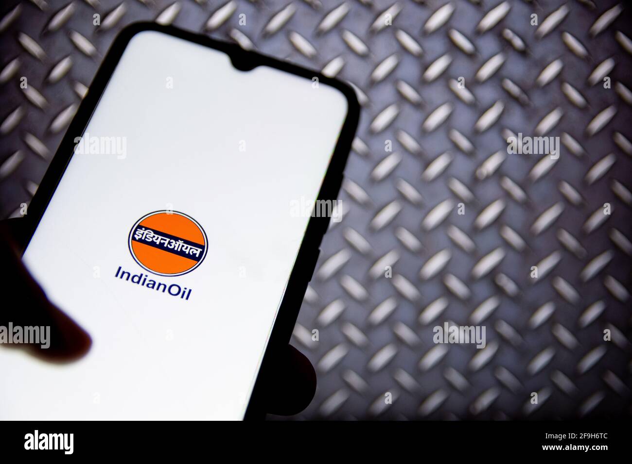 In this photo illustration an Indian Oil Corporation logo seen ...