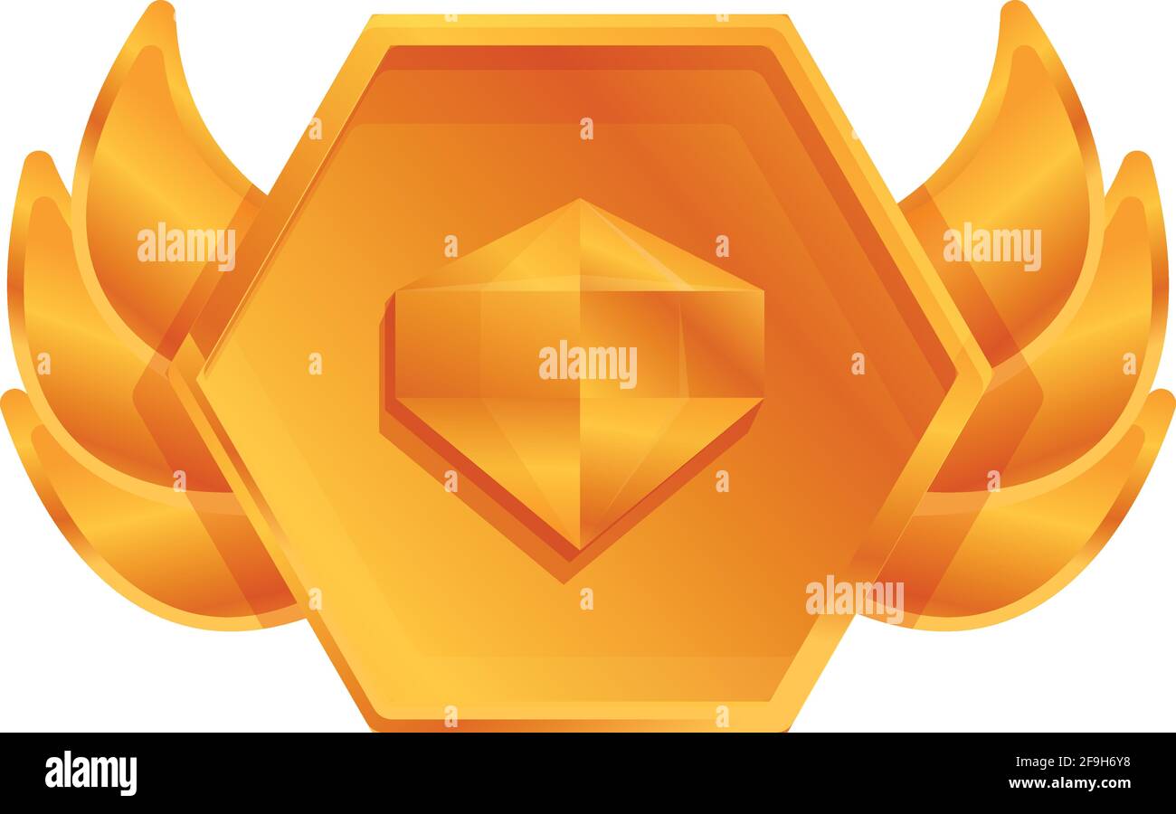 Ranking gold diamond icon. Cartoon of Ranking gold diamond vector icon ...