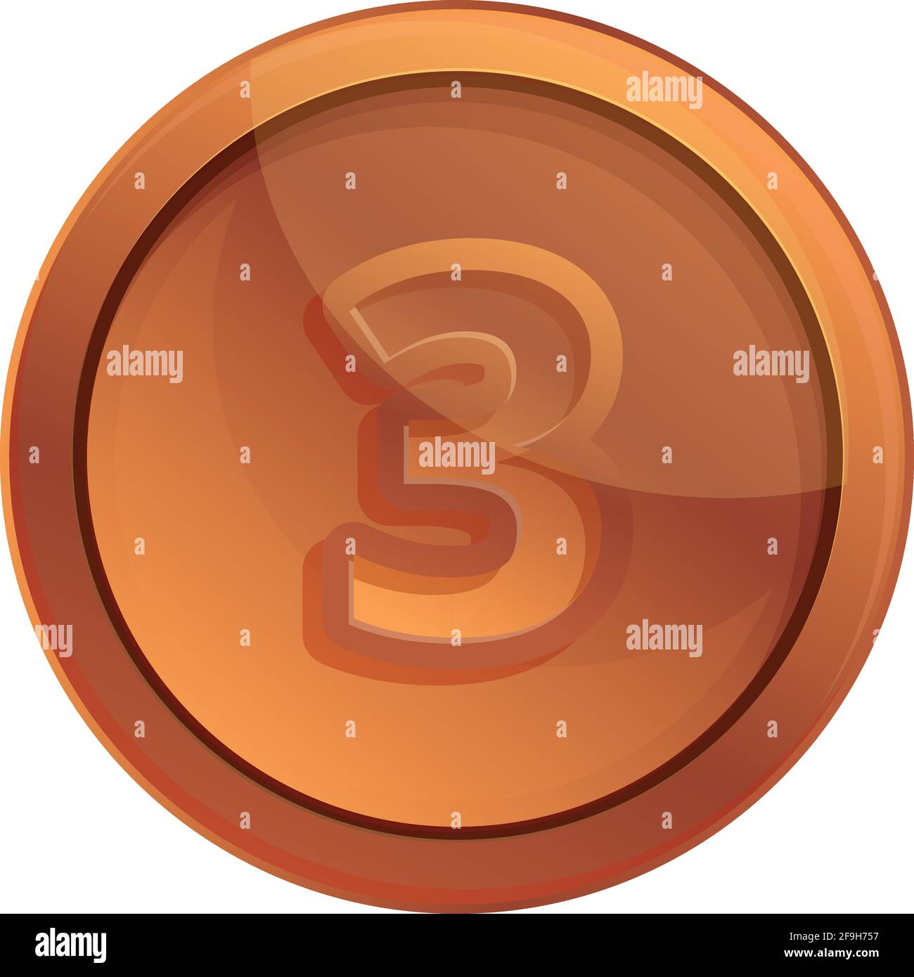 Bronze medal icon. Cartoon of Bronze medal vector icon for web design ...