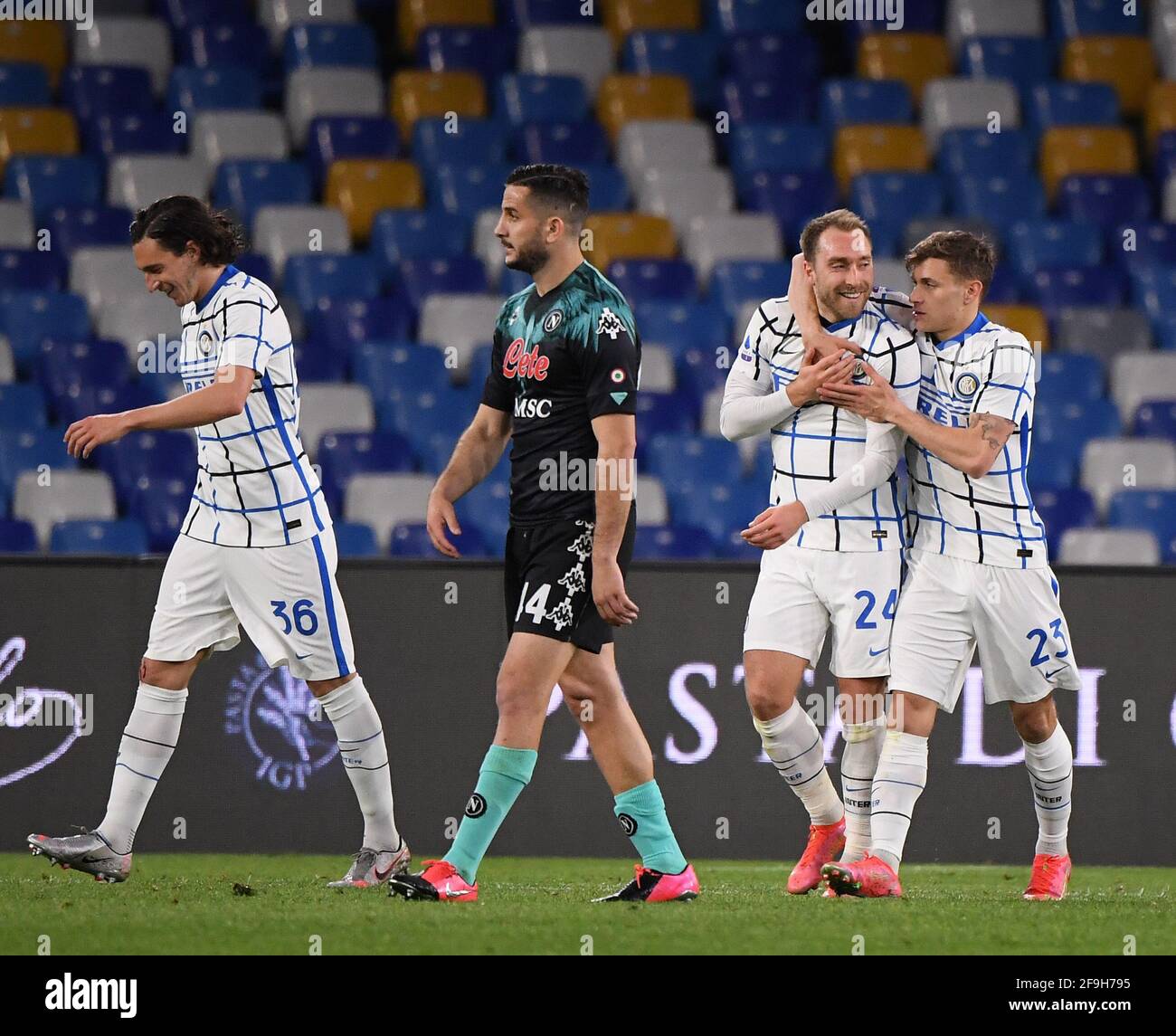 Naples, Italy. 18th Apr, 2021. Inter Milan's Christian Eriksen (2nd R ...