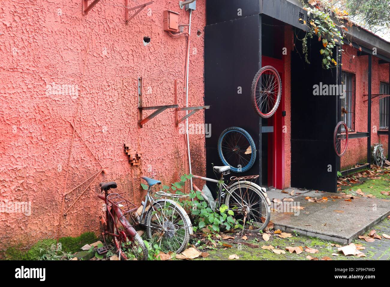 This is a red house of an old factory Stock Photo - Alamy