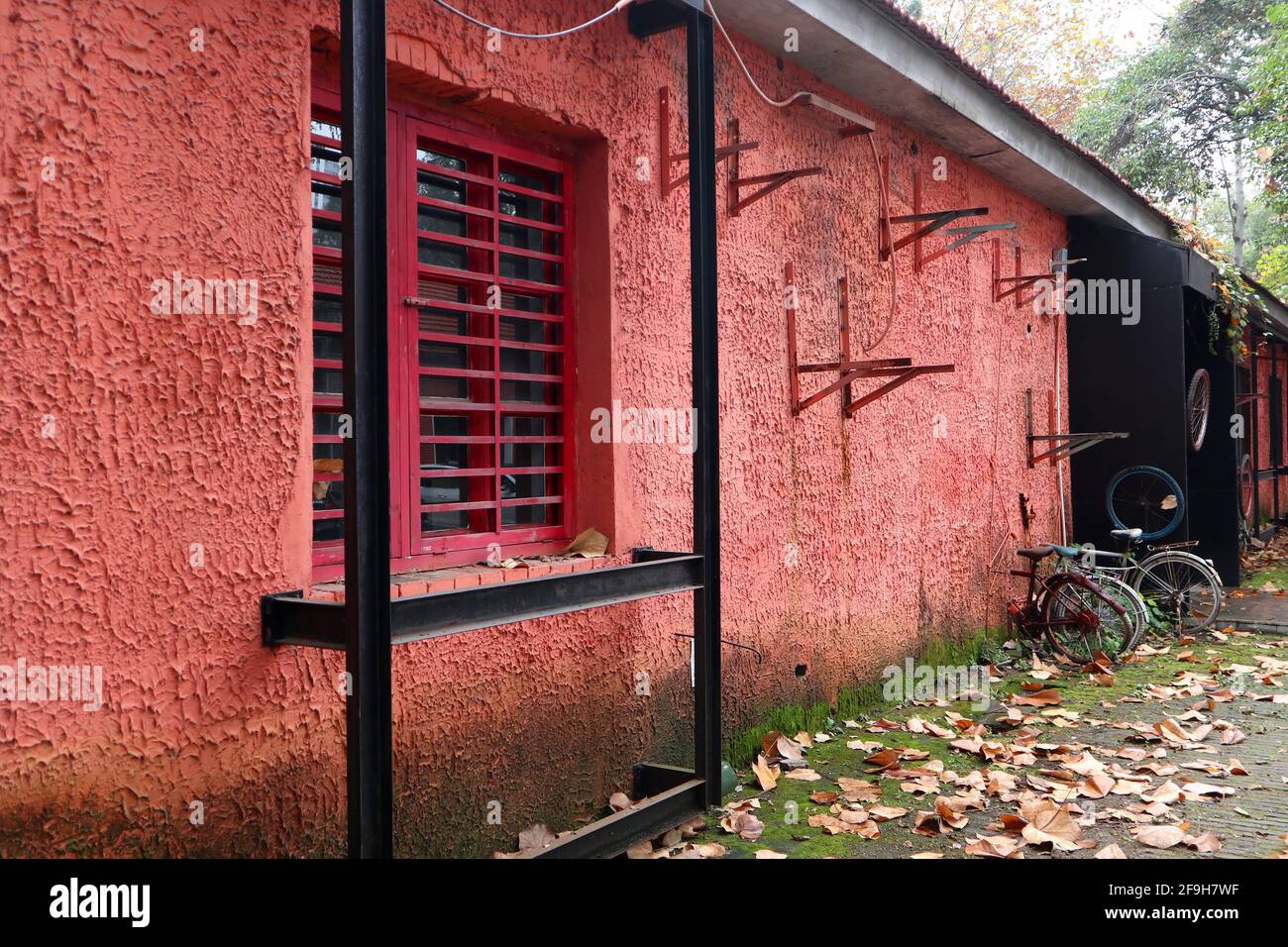 This is a red house of an old factory Stock Photo - Alamy
