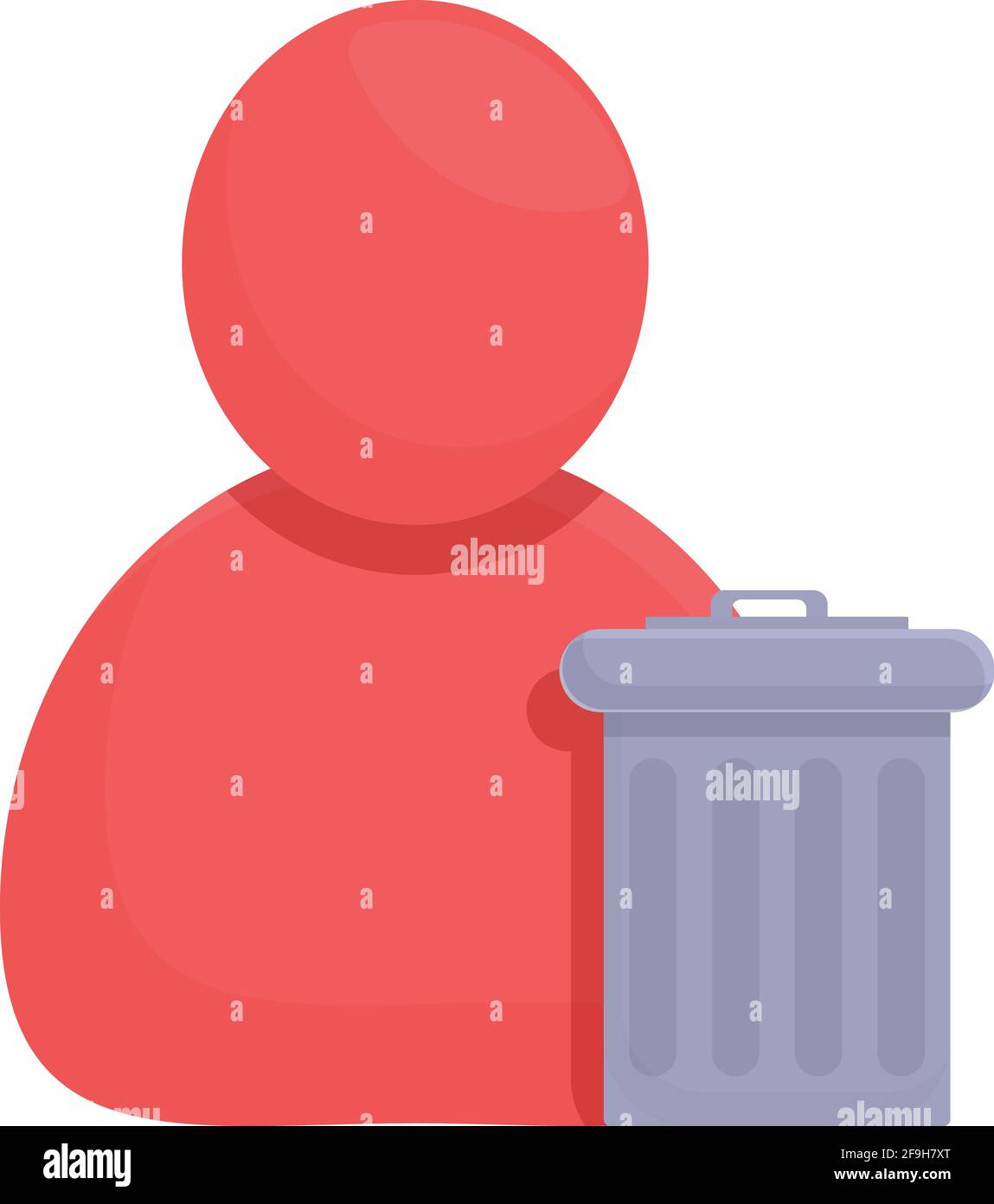Delete user garbage icon. Cartoon of Delete user garbage vector icon ...