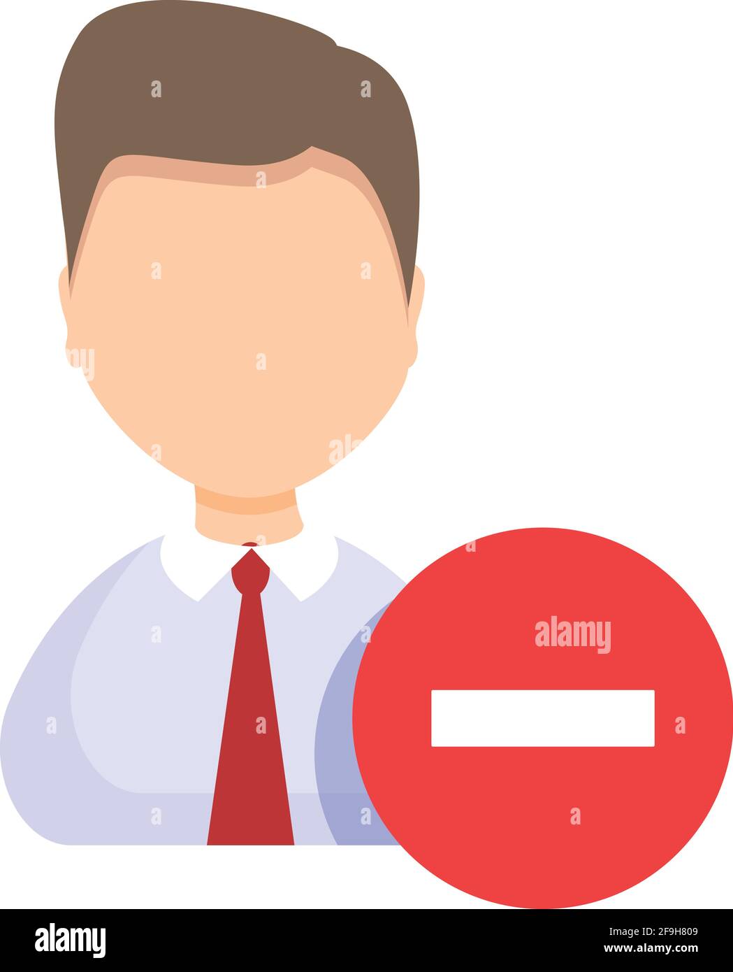 Delete business user icon. Cartoon of Delete business user vector icon ...