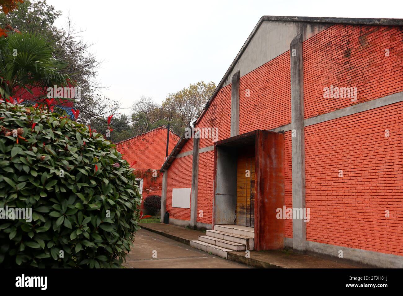 This is a red house of an old factory Stock Photo - Alamy