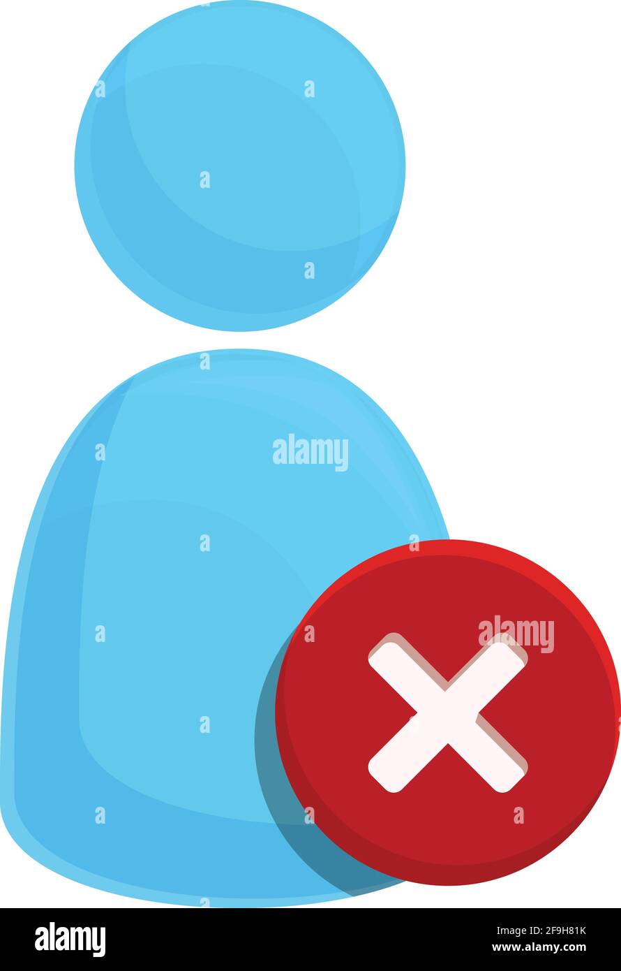 Delete forum user icon. Cartoon of Delete forum user vector icon for ...