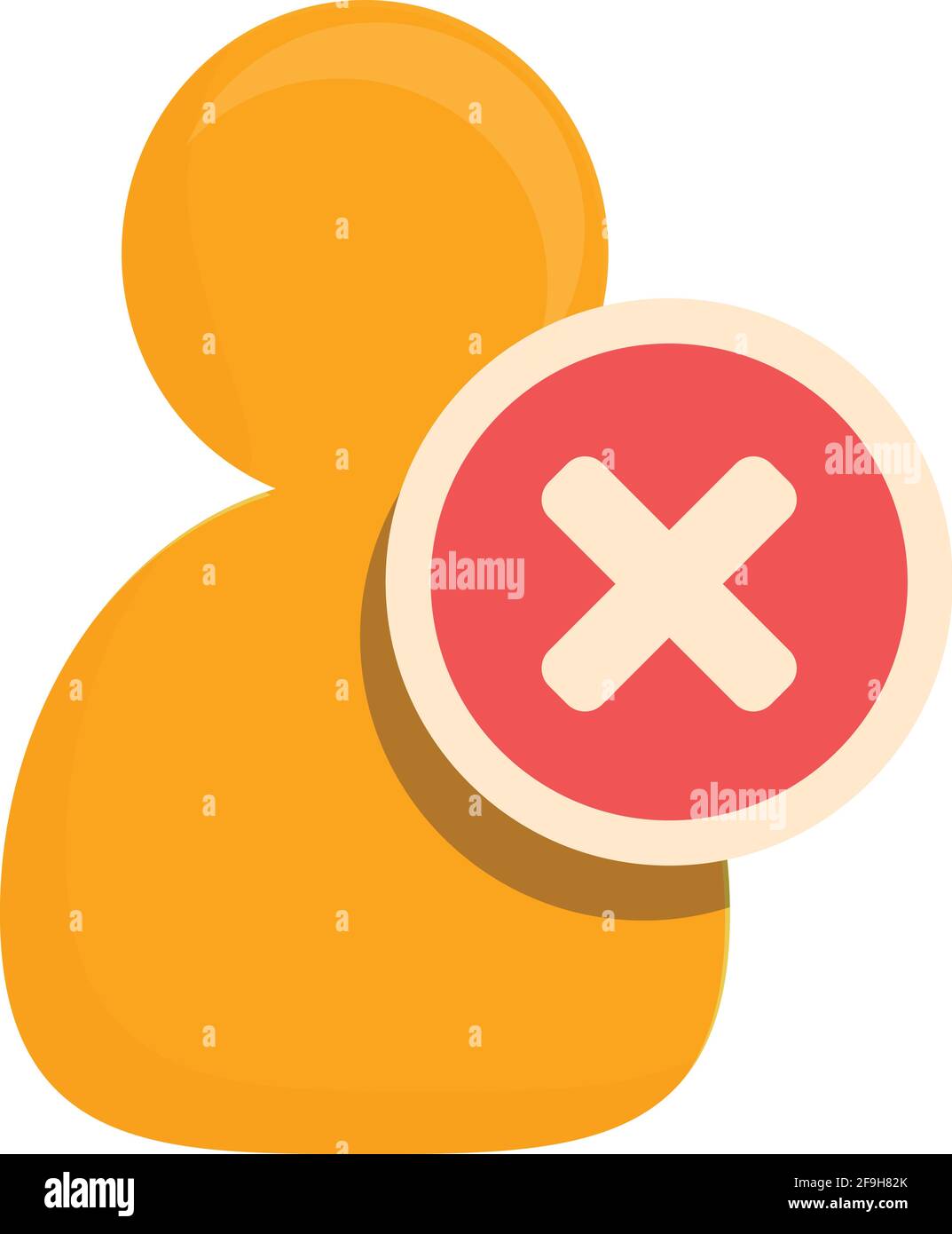 Delete executive user icon. Cartoon of Delete executive user vector ...