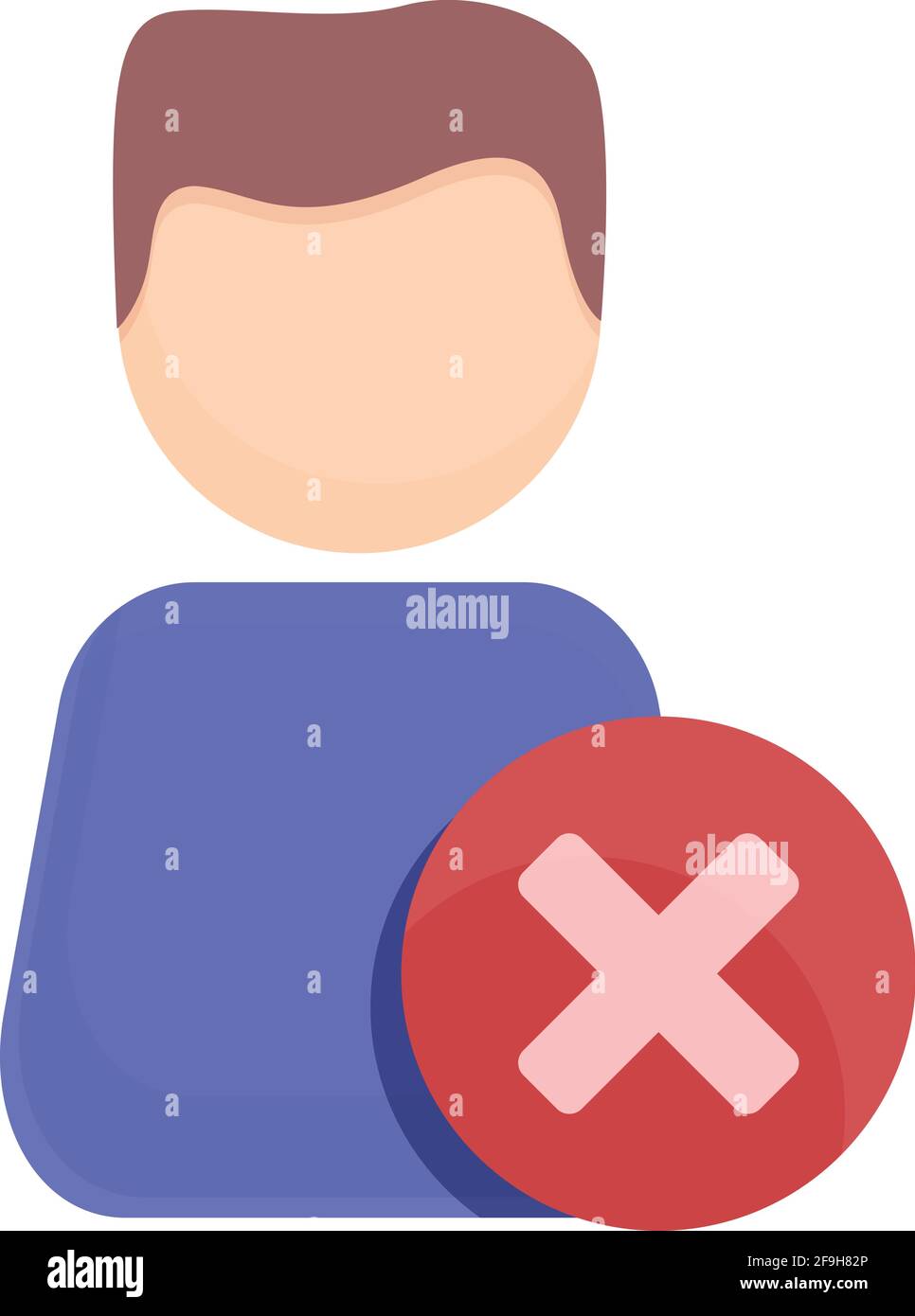 Delete work user icon. Cartoon of Delete work user vector icon for web ...