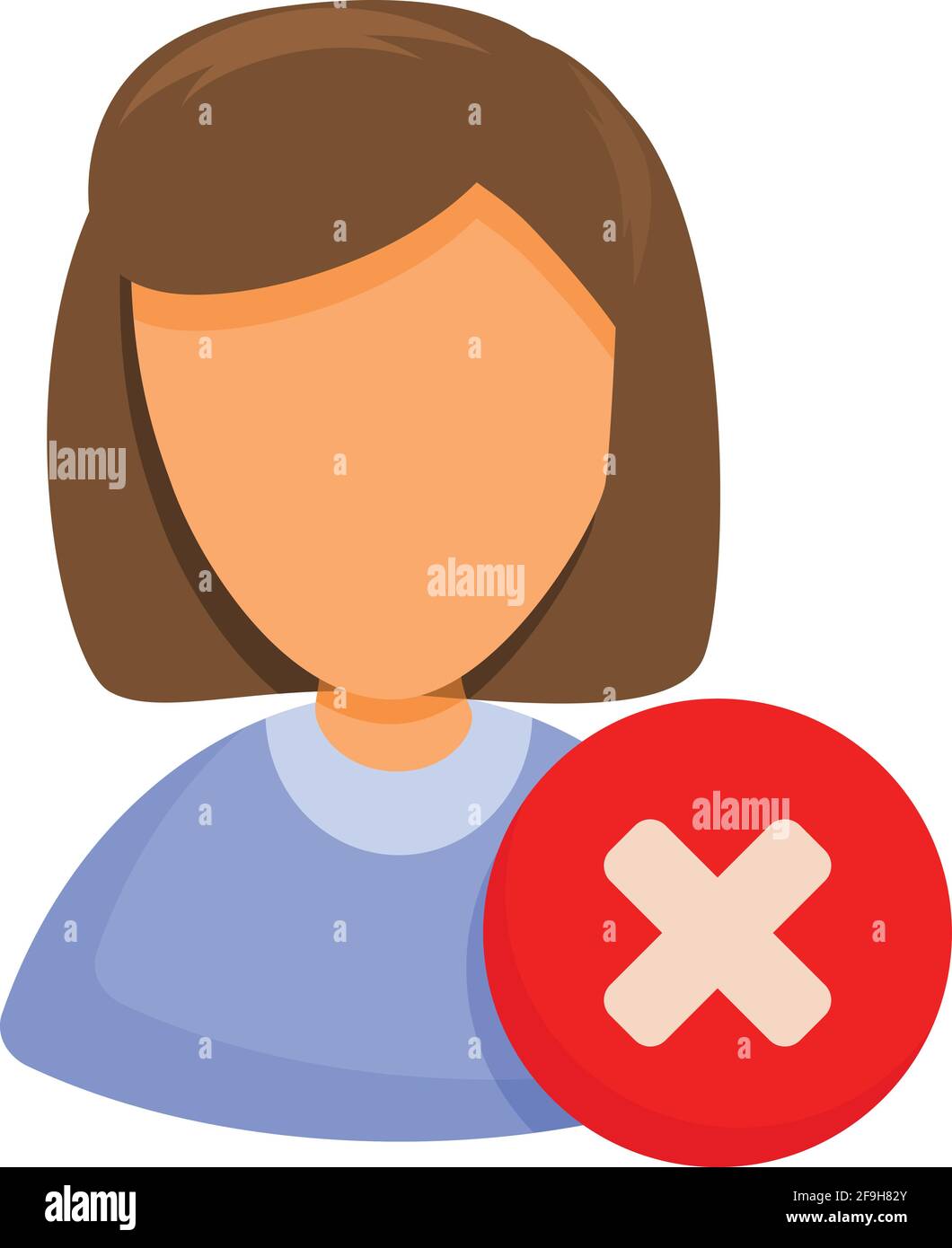 Delete woman user icon. Cartoon of Delete woman user vector icon for ...