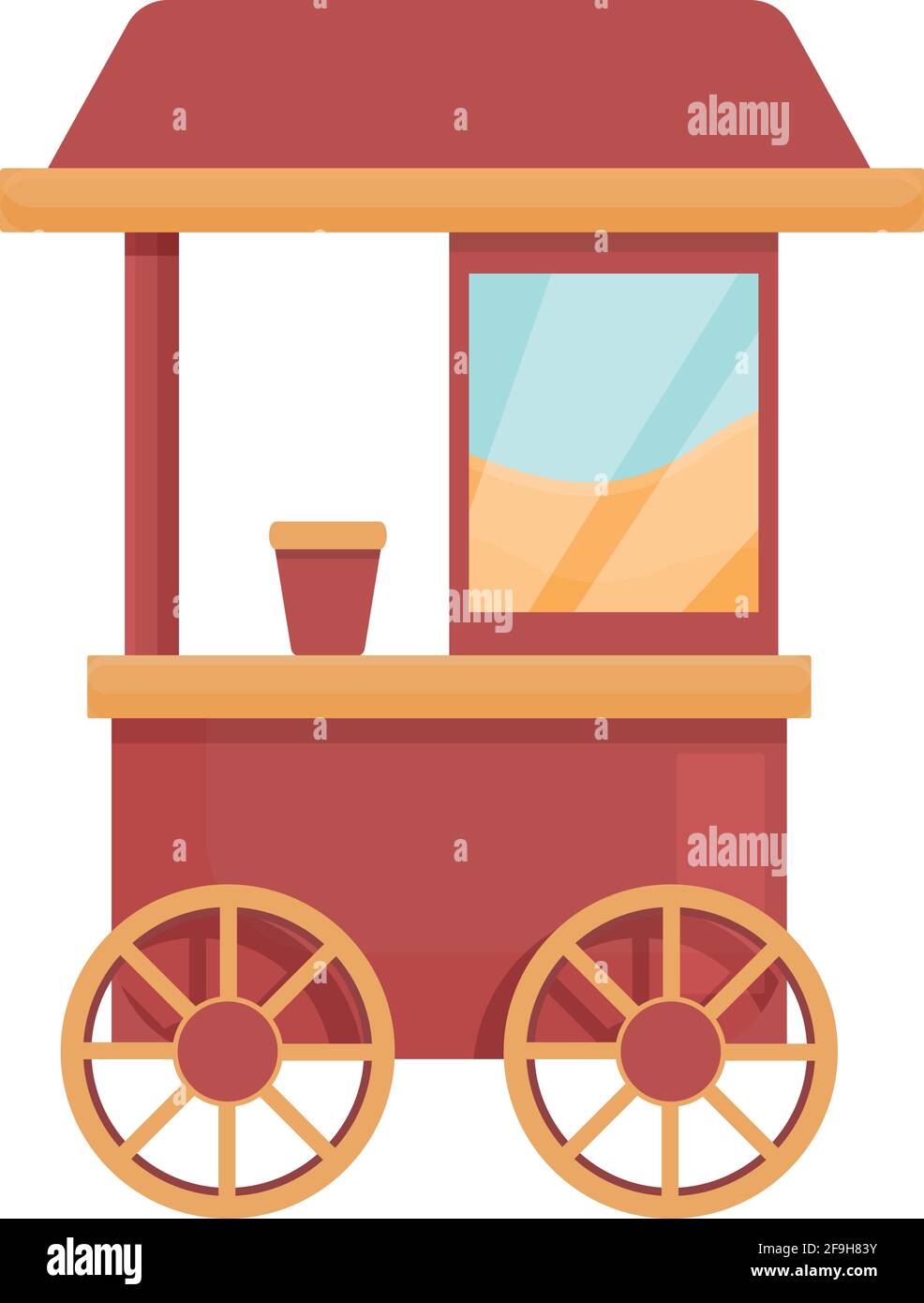 Popcorn cart icon. Cartoon of Popcorn cart vector icon for web design ...