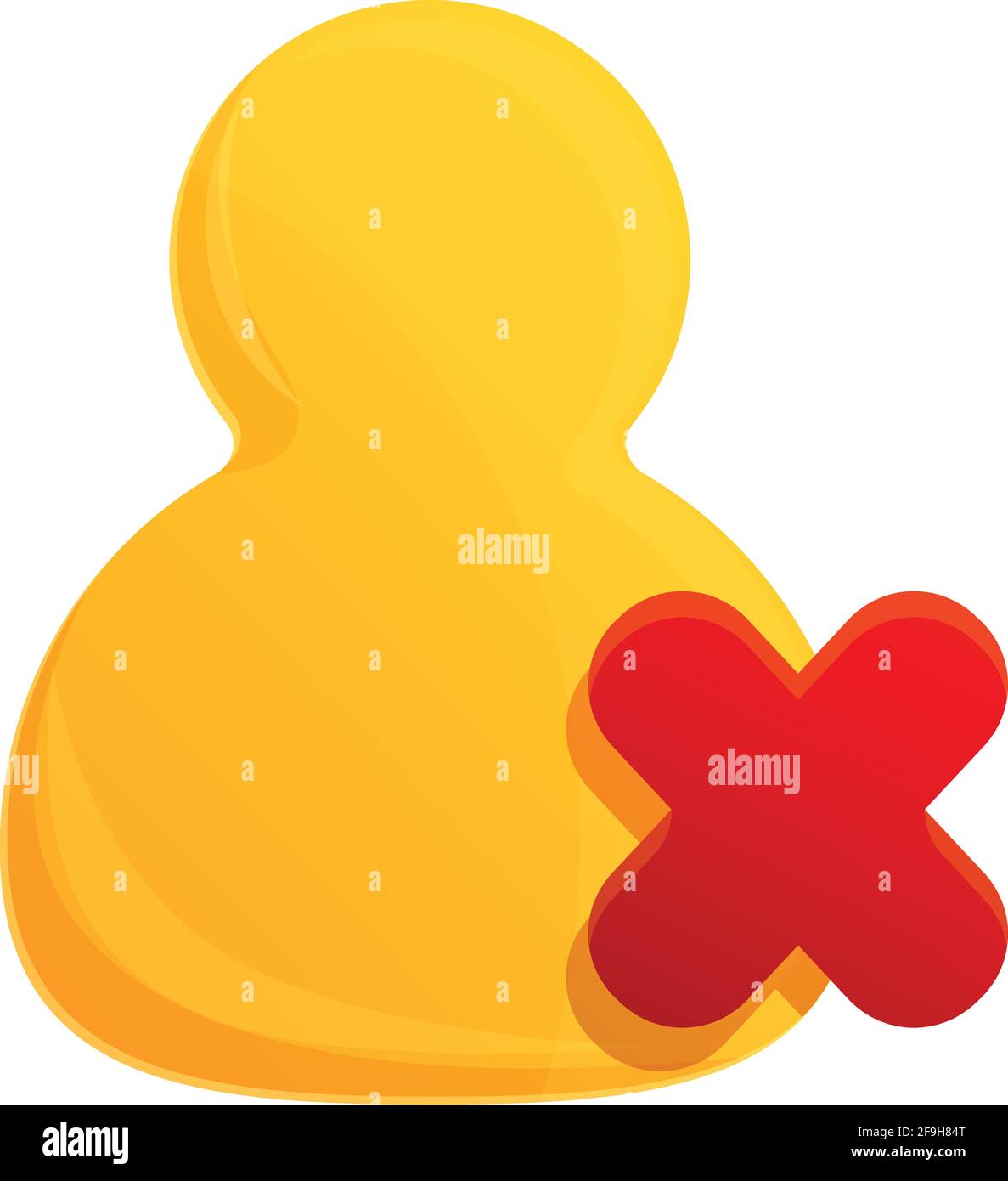 Delete child user icon. Cartoon of Delete child user vector icon for ...