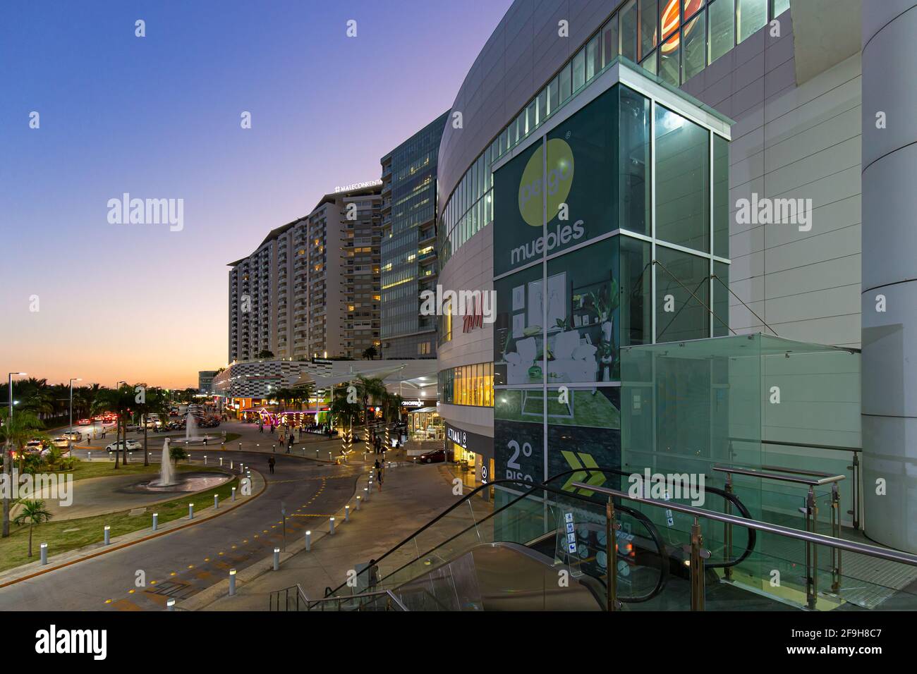 Cancun, Mexico - 20 December, 2020: Cancun Shopping Mall in city center ...