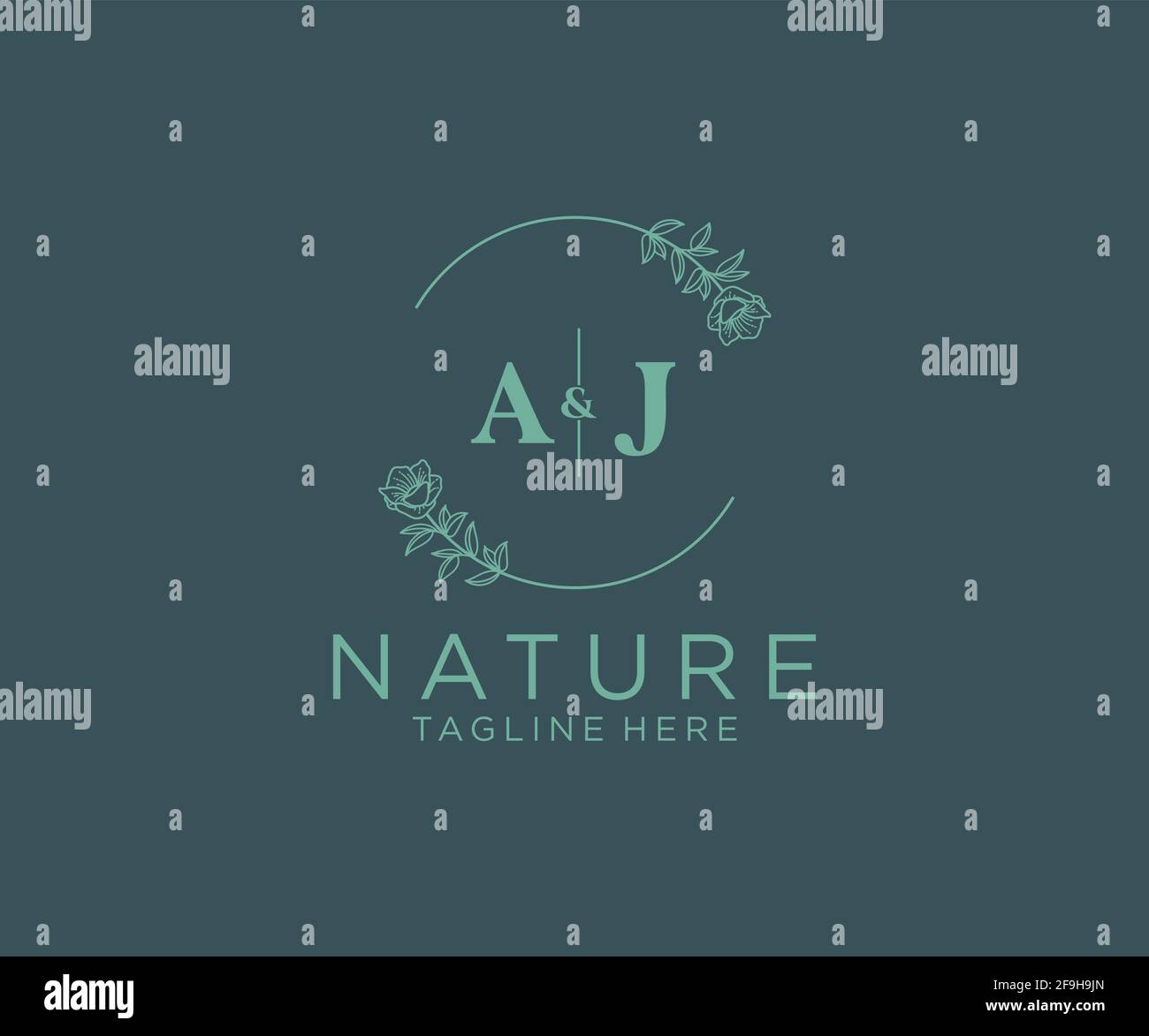 AJ letters Botanical feminine logo template floral, editable premade ...