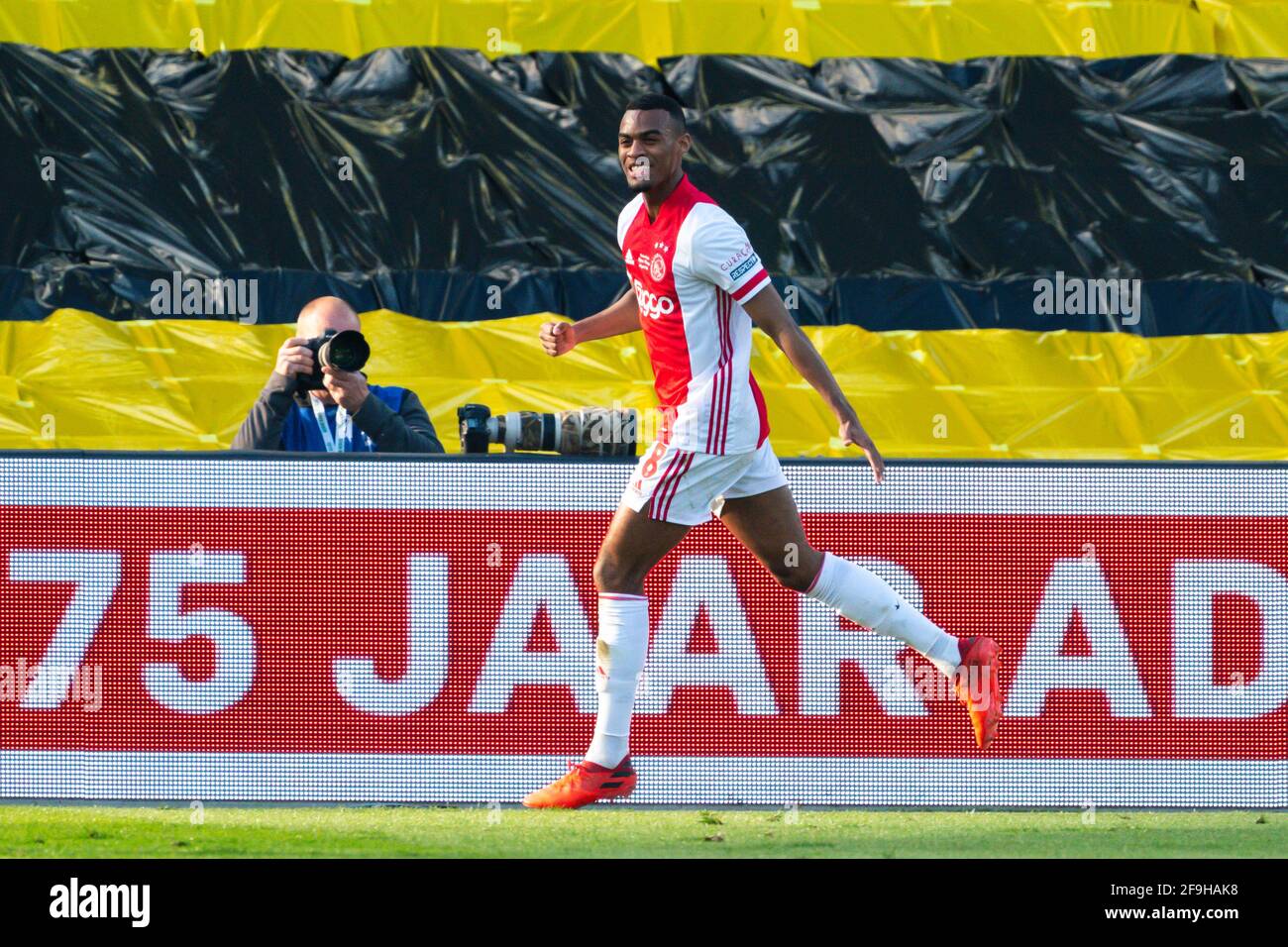 Ryan Gravenberch of Ajax scores 1-0 for Ajax and celebrates during KNVB ...