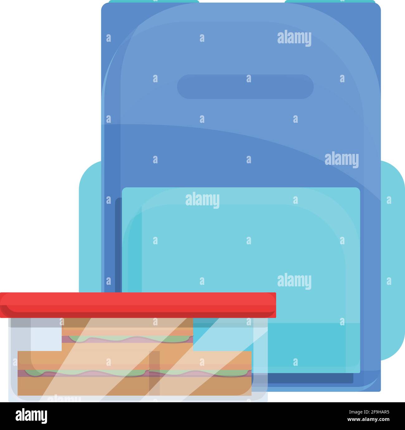 School breakfast sandwich box icon. Cartoon of School breakfast ...