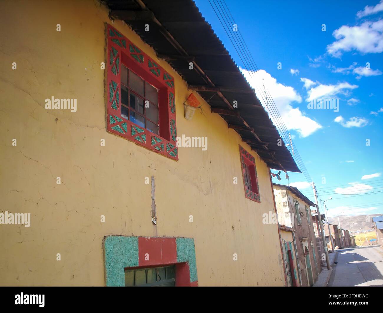 Old Peruvian villages on the road to Puno close to Lake Titicaca Stock ...