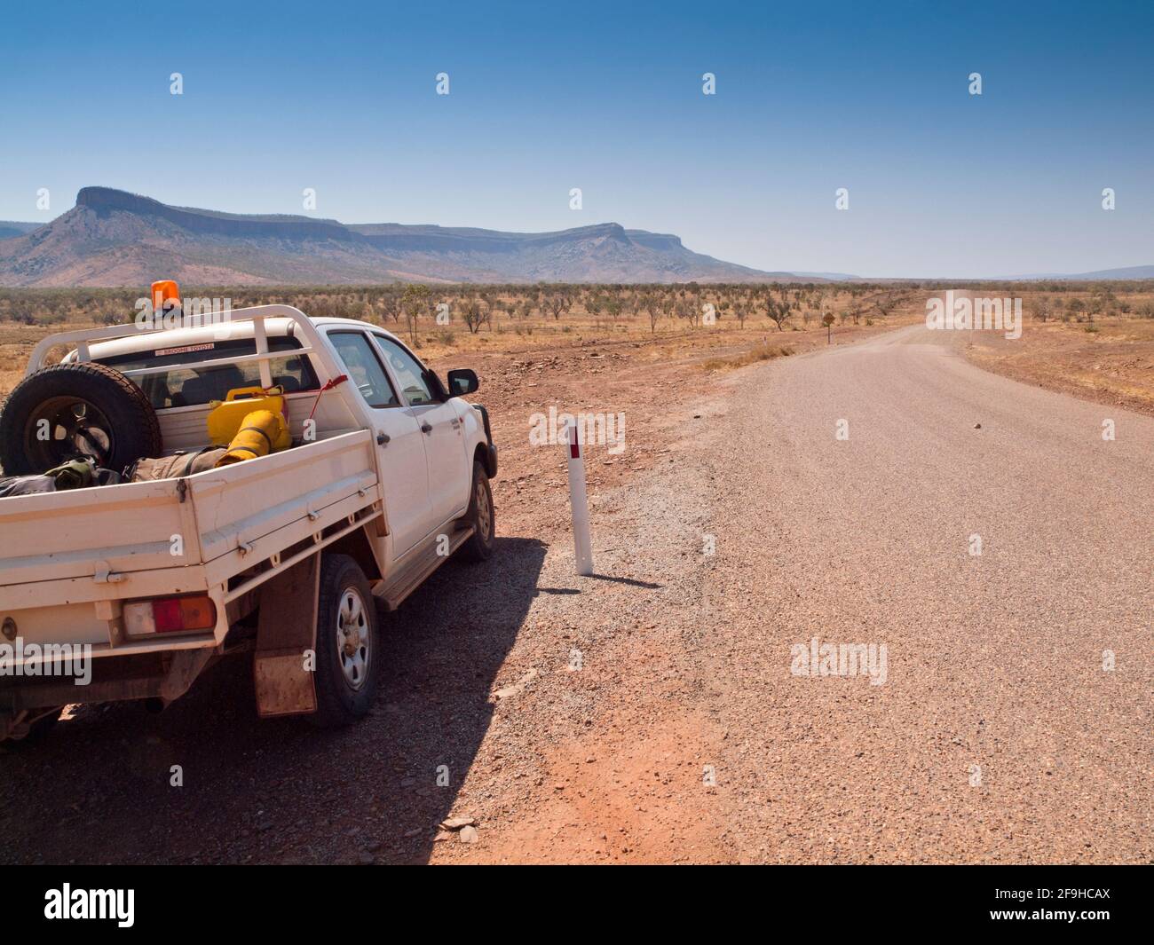 Ute on the Gibb River Road near the Pentecost Crossing with the ...