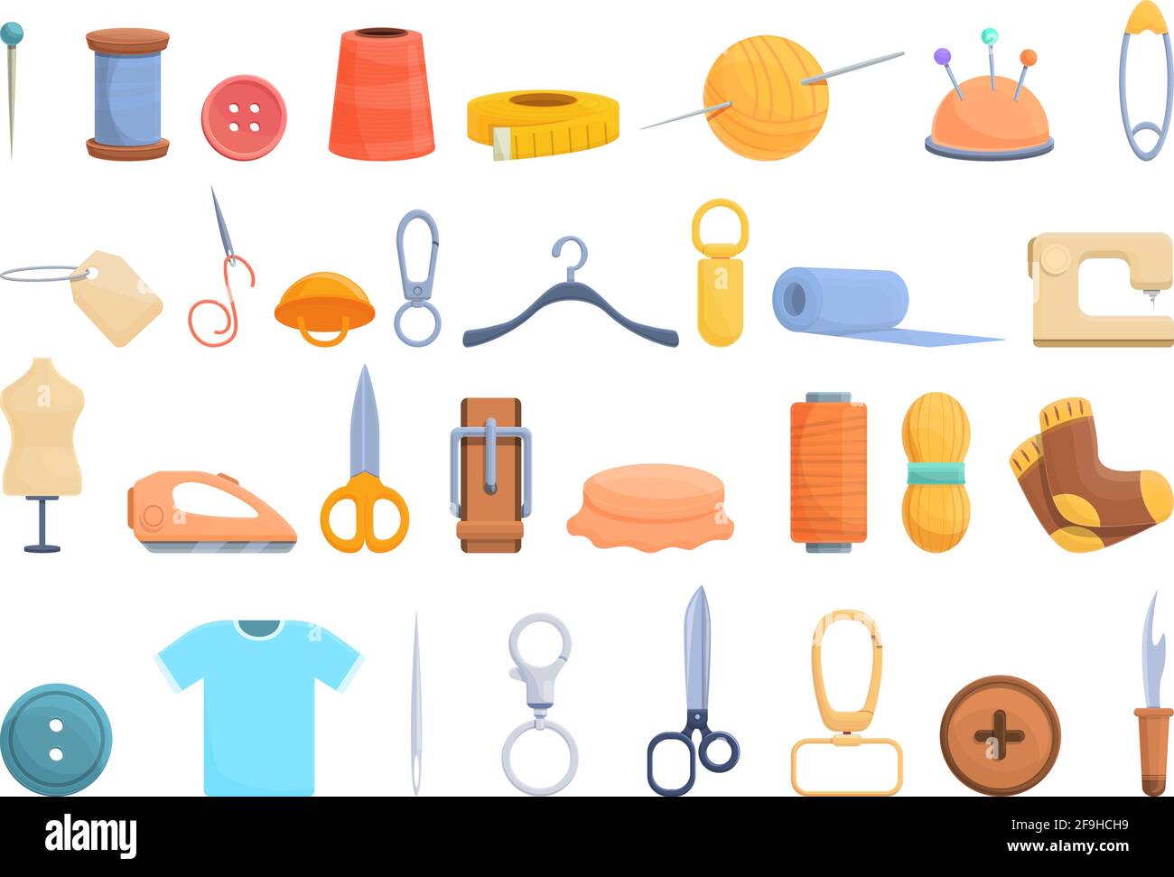Haberdashery icons set. Cartoon set of haberdashery vector icons for ...