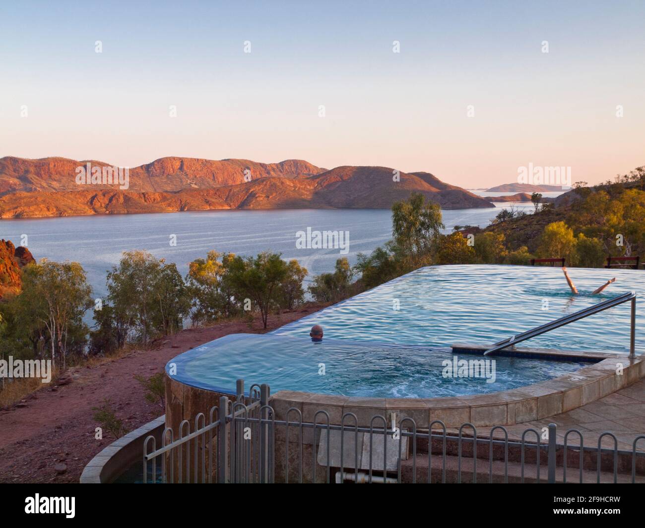 Infinity Pool and Lake Argyle, Kimberley, Western Australia Stock Photo ...