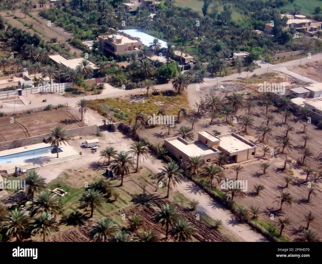Overhead view of Baghdad, Iraq, seen from a military helicopter Stock ...