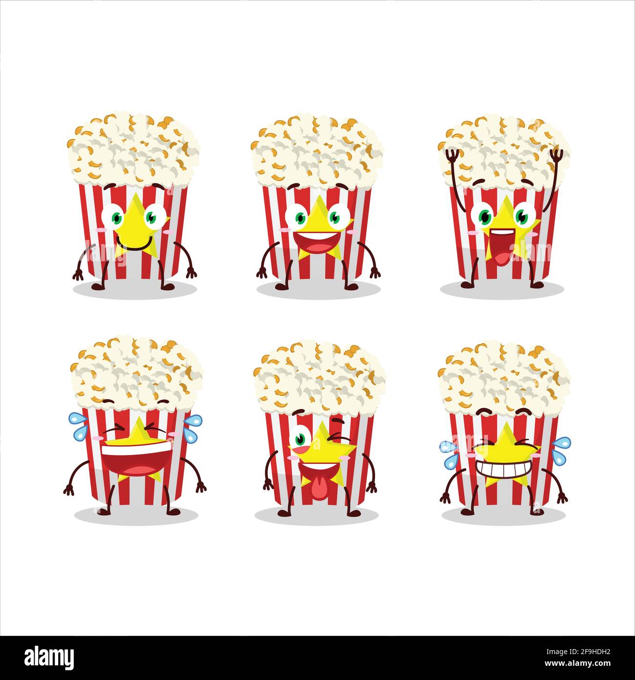 Cartoon character of pop corn with smile expression. Vector ...